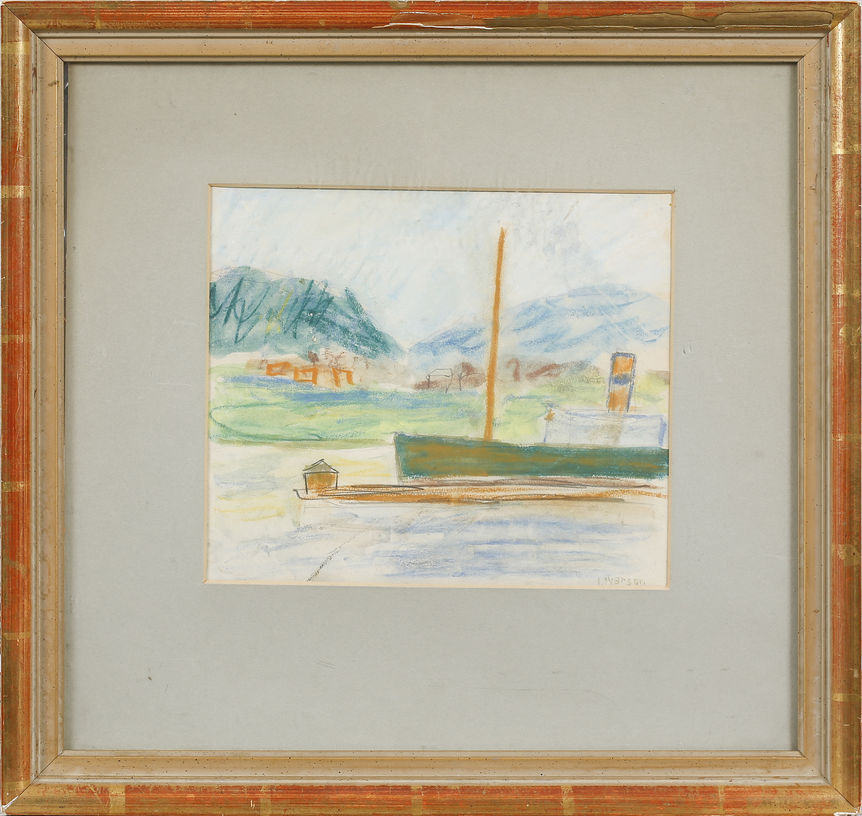 IVAN IVARSON, färgkrita, signerad, omkring 1933. - Bukowskis