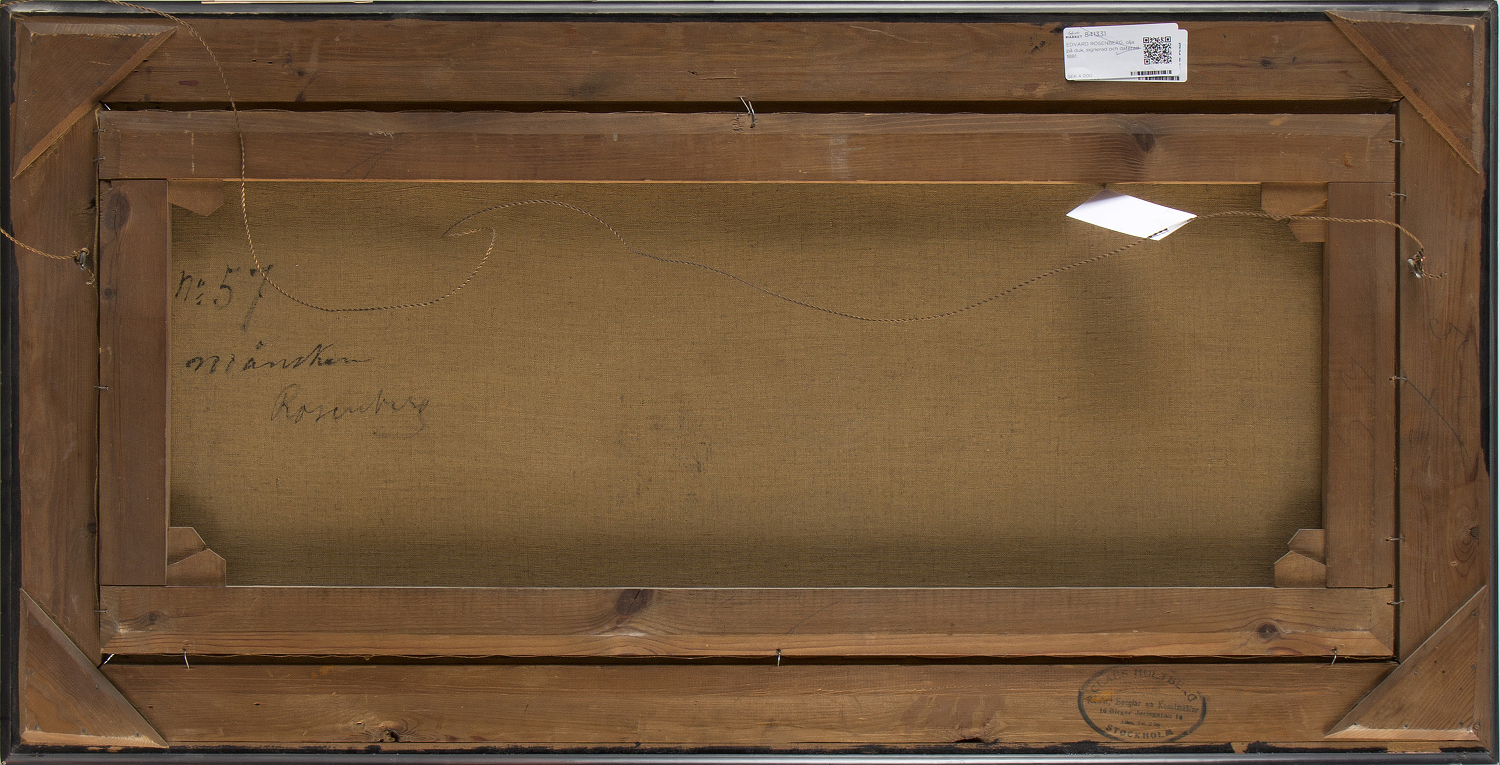 EDVARD ROSENBERG, oil on canvas, signed and dated 1881. - Bukowskis