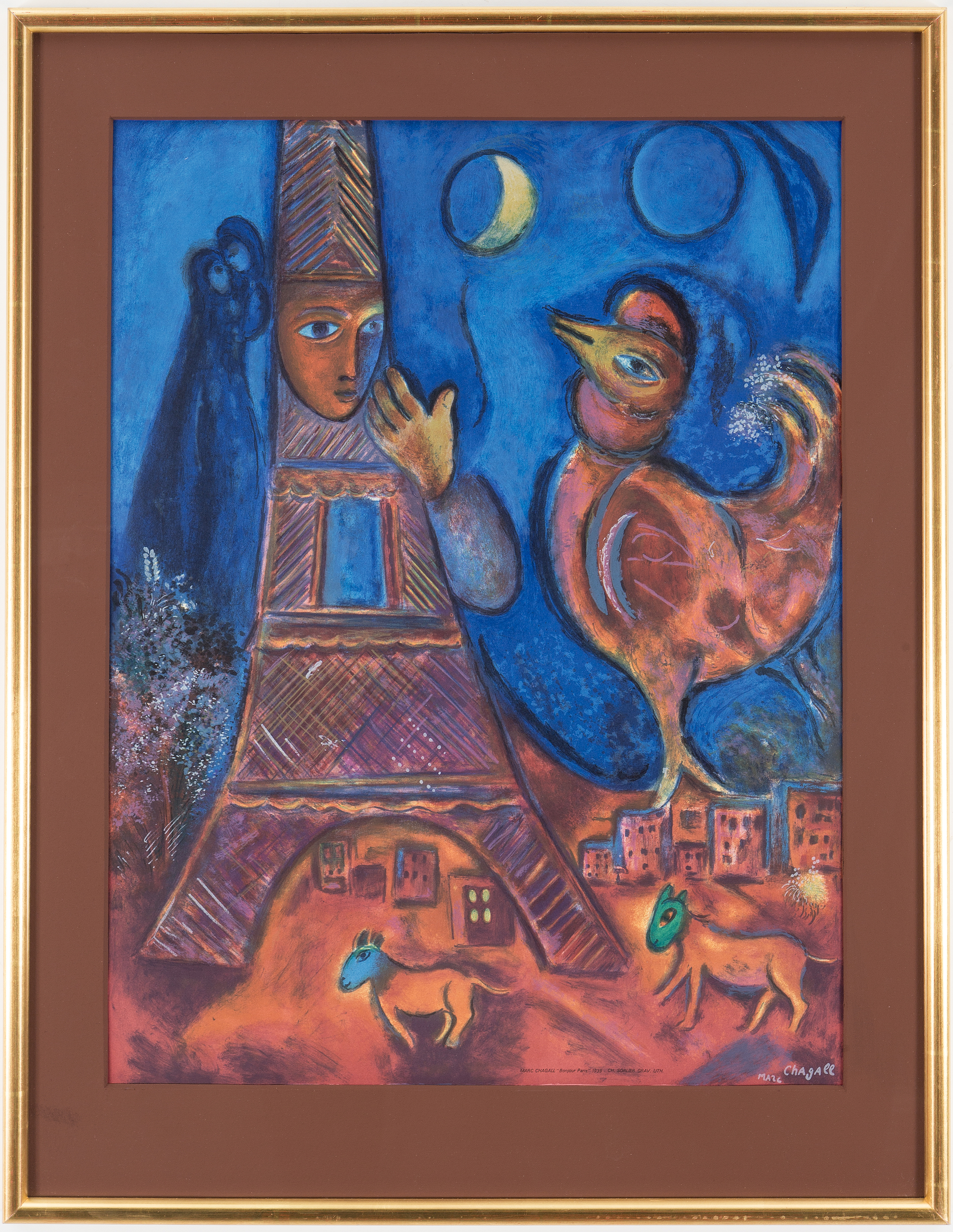 MARC CHAGALL, EFTER, litografi, tryckt signatur och numrerad 1921/5000 ...