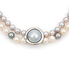 A Ole Lynggaard cultured freshwater pearl necklace. Clasp set with a ...