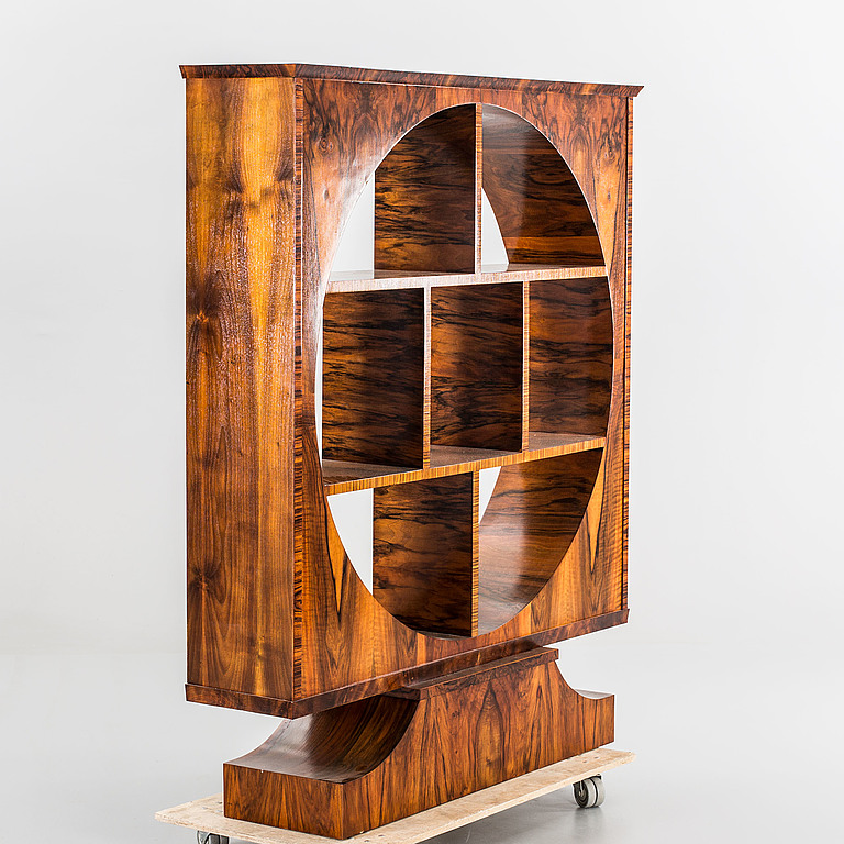 AN ART DECO STYLE BOOKSHELF FROM THE SECOND HALF OF THE 20TH CENTURY ...