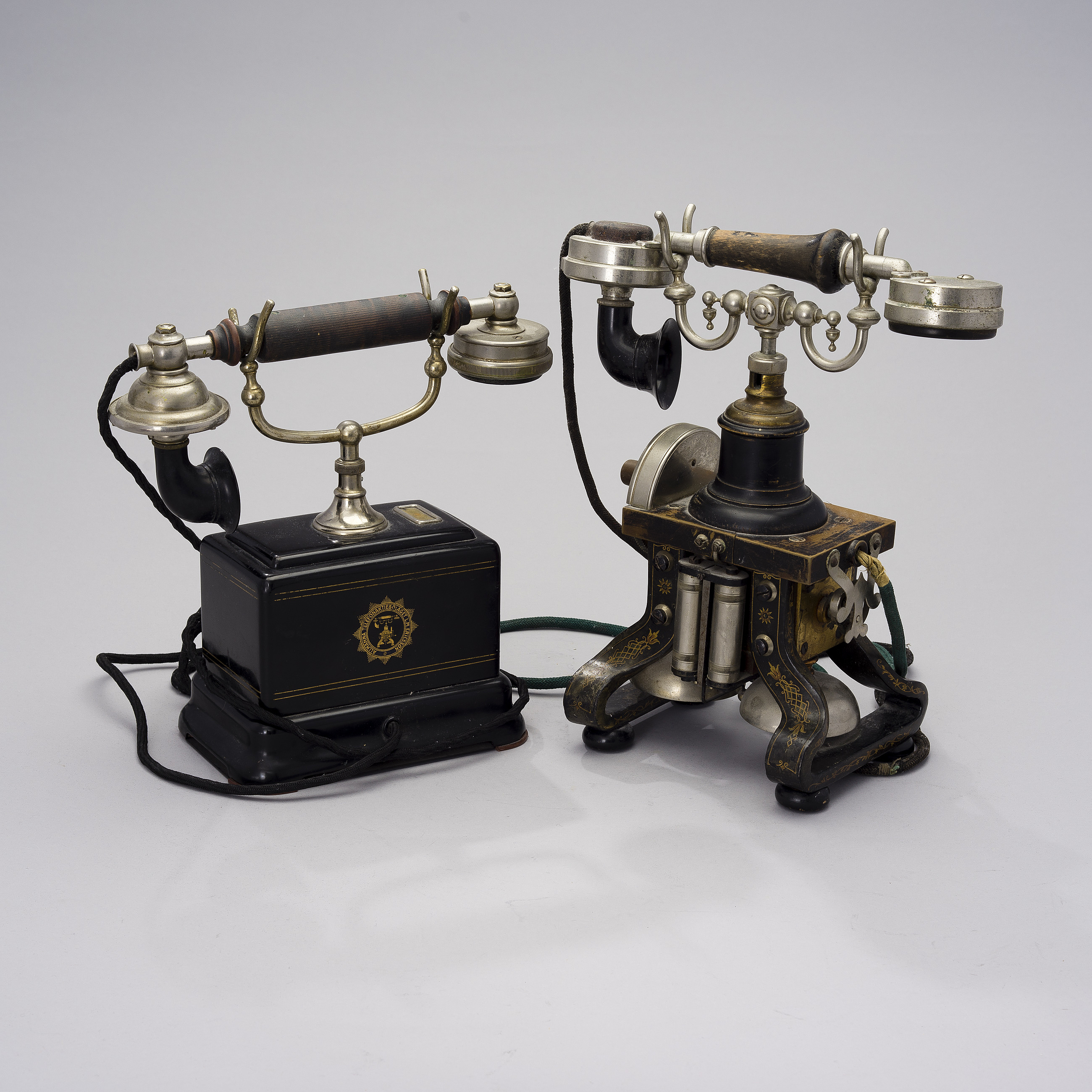 A set of two LM Ericsson & Co telephones, turn of the 20th century ...