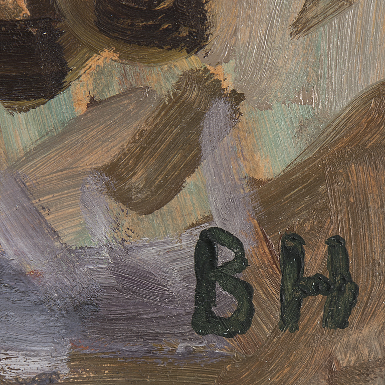 BRITA HANSSON, olja på pannå, monogramsignerad BH. - Bukowskis