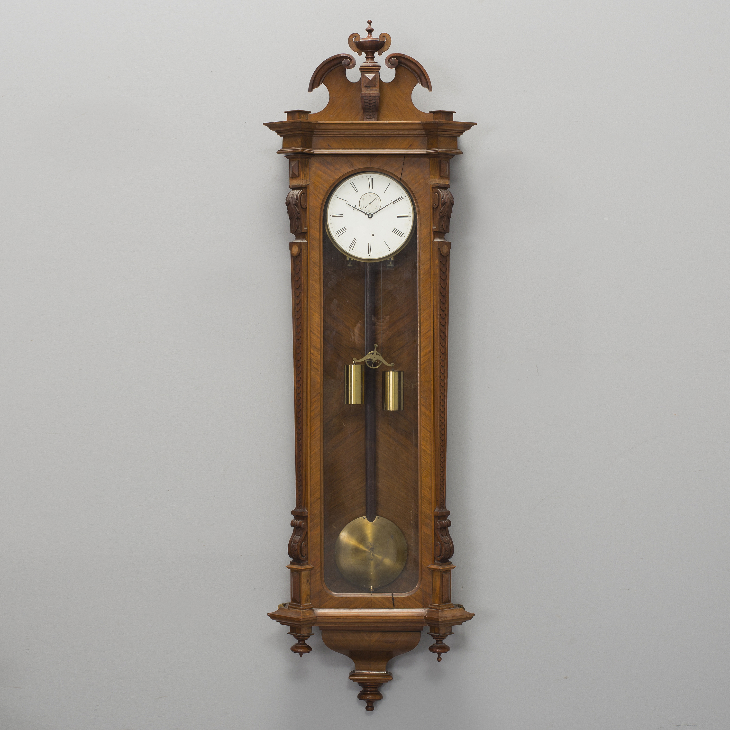 A late 19th century wall clock, dial marked "O. Holmberg Stockholm ...