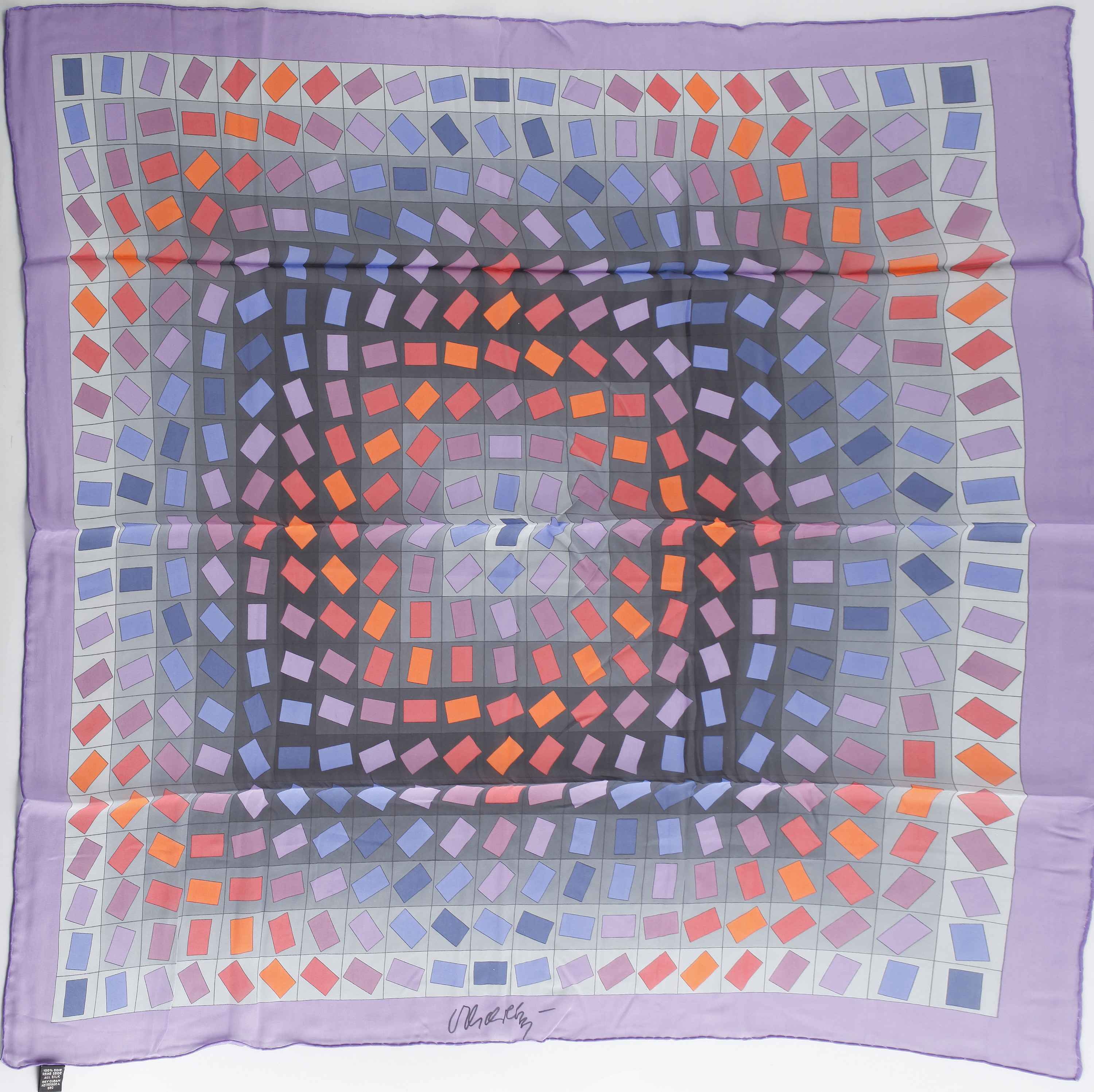 VICTOR VASARELY, 2 books, print signed scarf and folder with prints ...