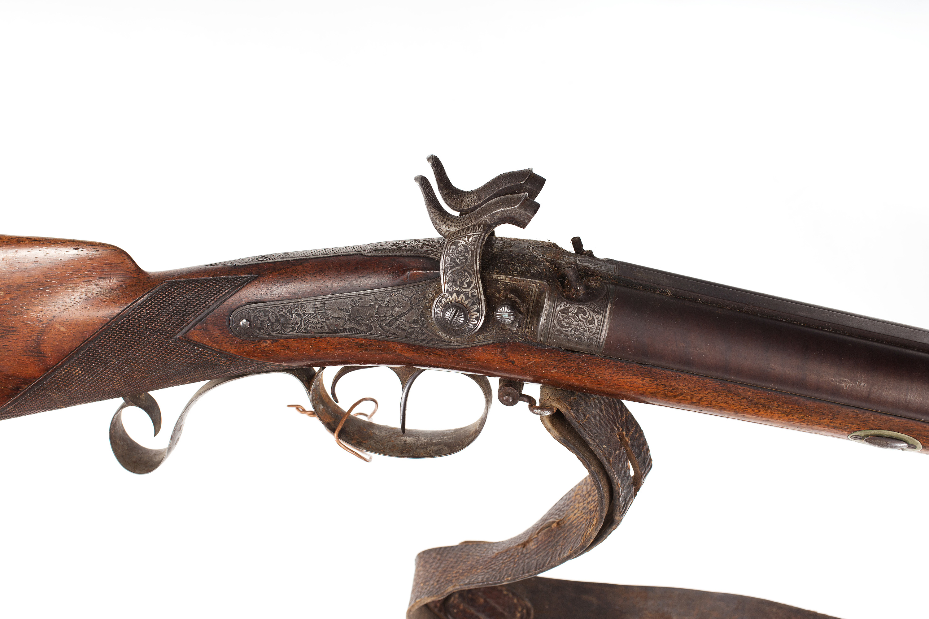 A mid 19th century double barreled caplock rifle from Klawitter ...
