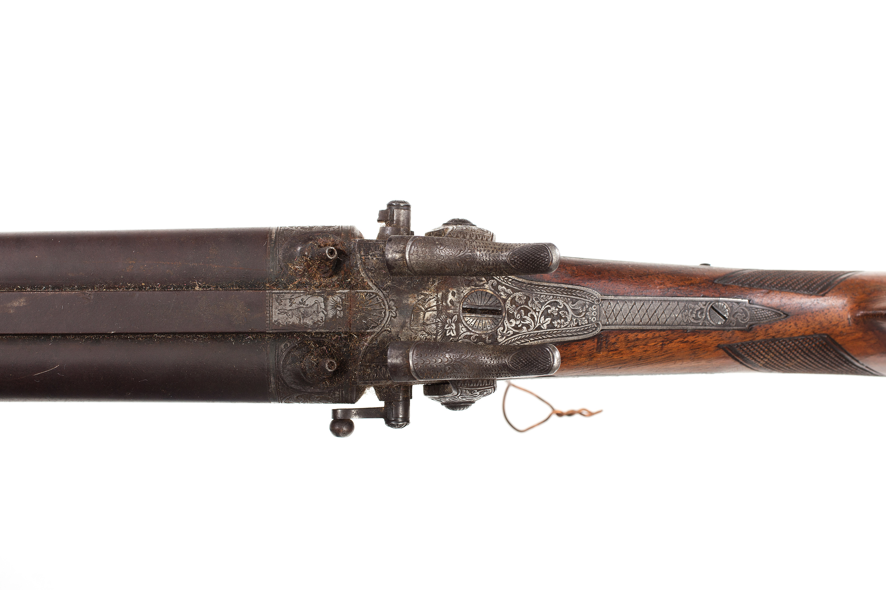 A mid 19th century double barreled caplock rifle from Klawitter ...