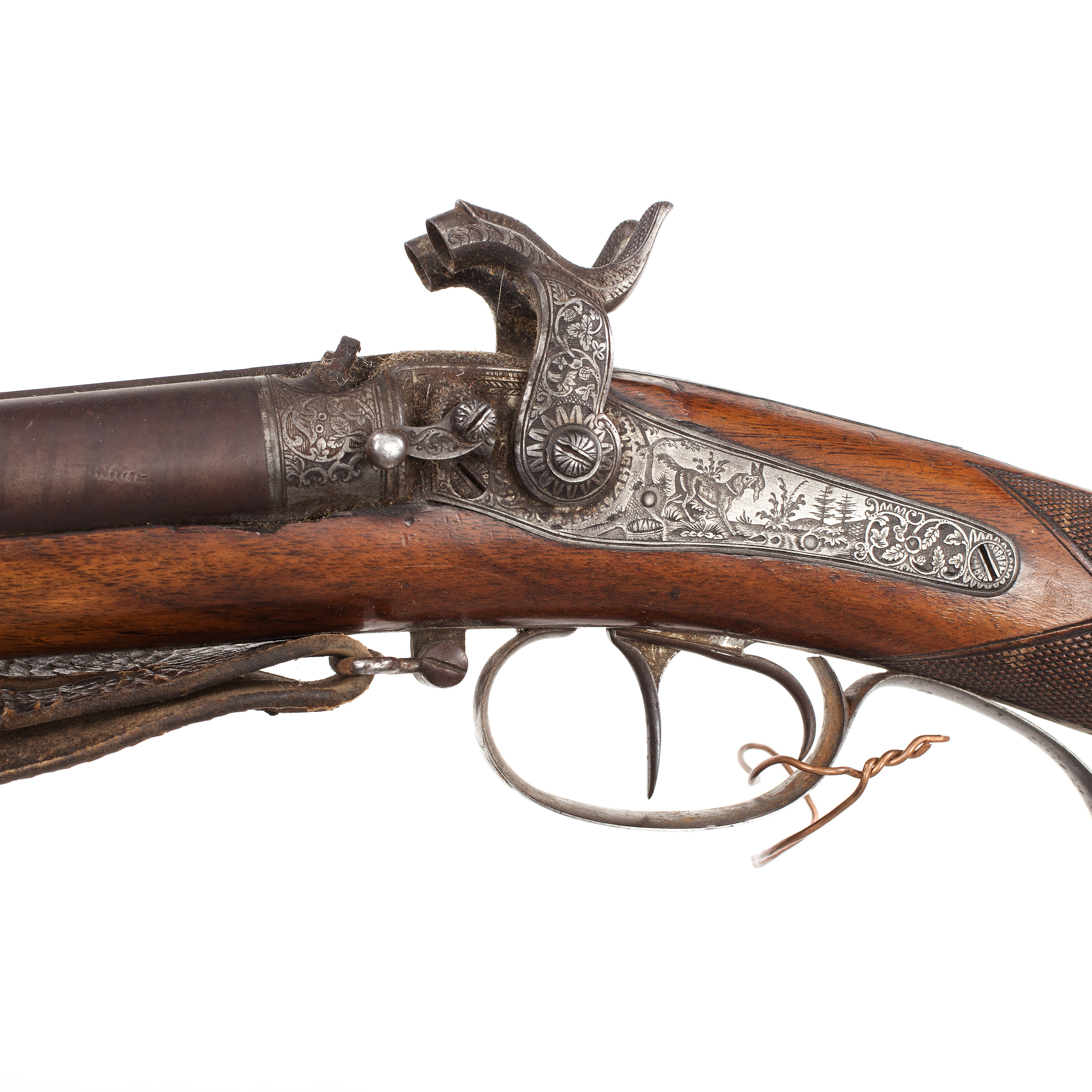 A mid 19th century double barreled caplock rifle from Klawitter ...