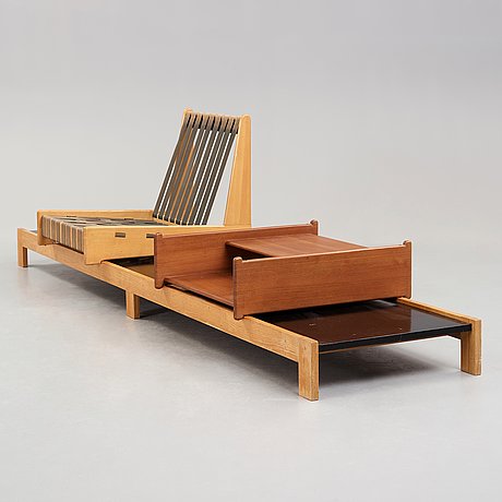 A Torsten Johansson bench with a chair and a table, A.J Iversen ...