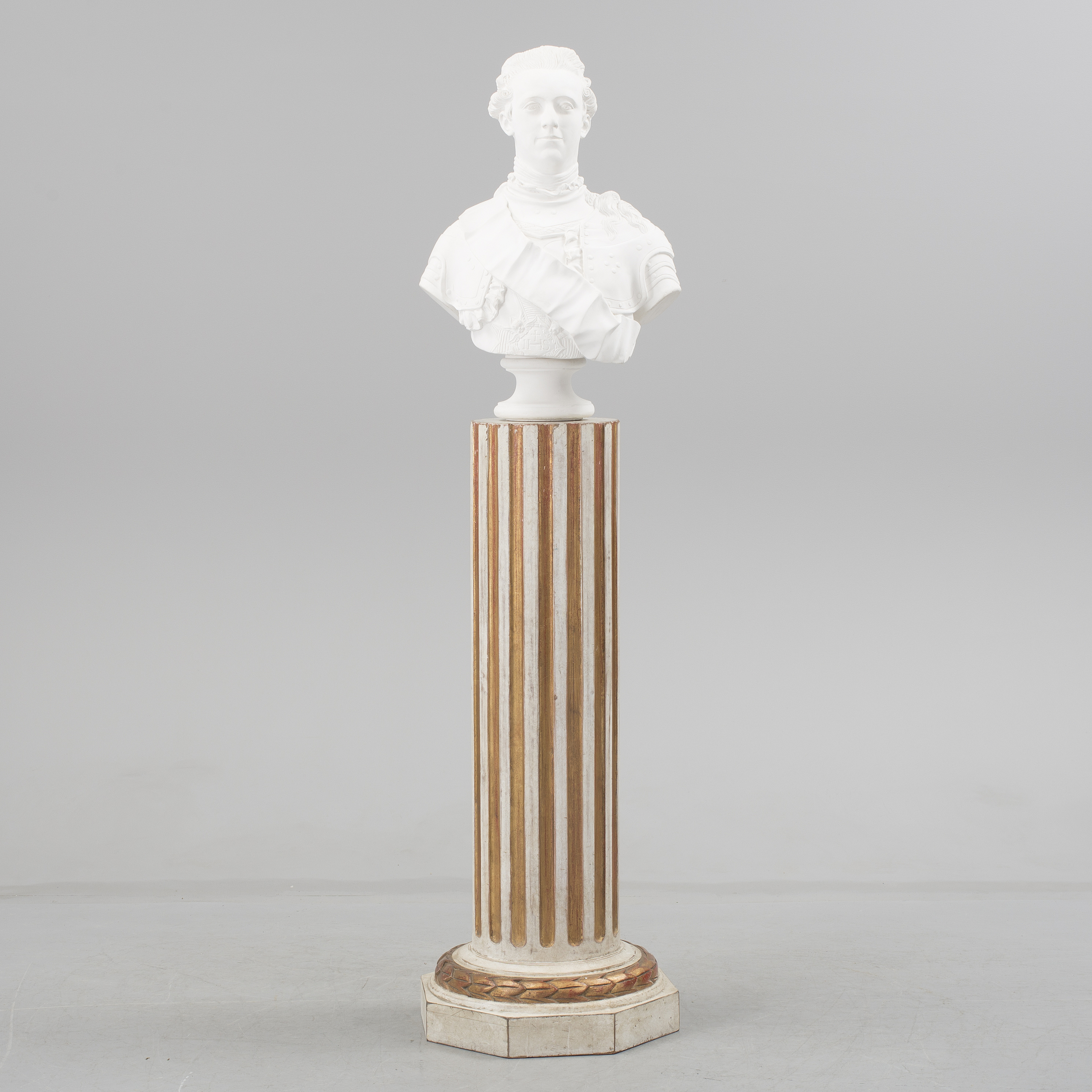 JOHAN TOBIAS SERGEL, after. A plaster bust of King Gustaf III, 20th ...