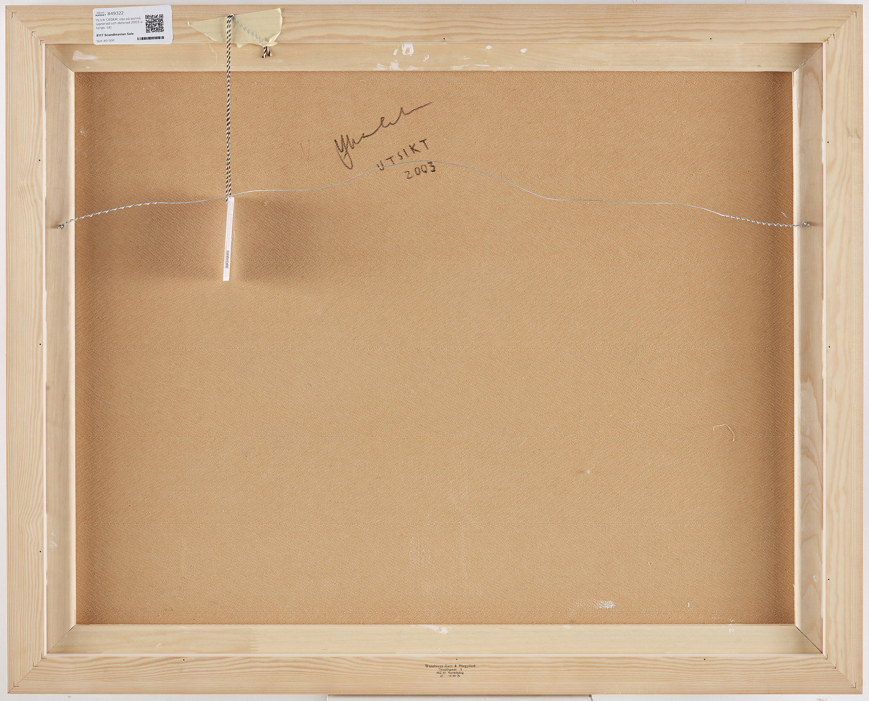 YLVA CEDER, oil on panel, signed and dated 2003 on verso. - Bukowskis