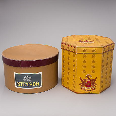 Stetson and Knox cardboard hat boxes, first half of the 20th century ...