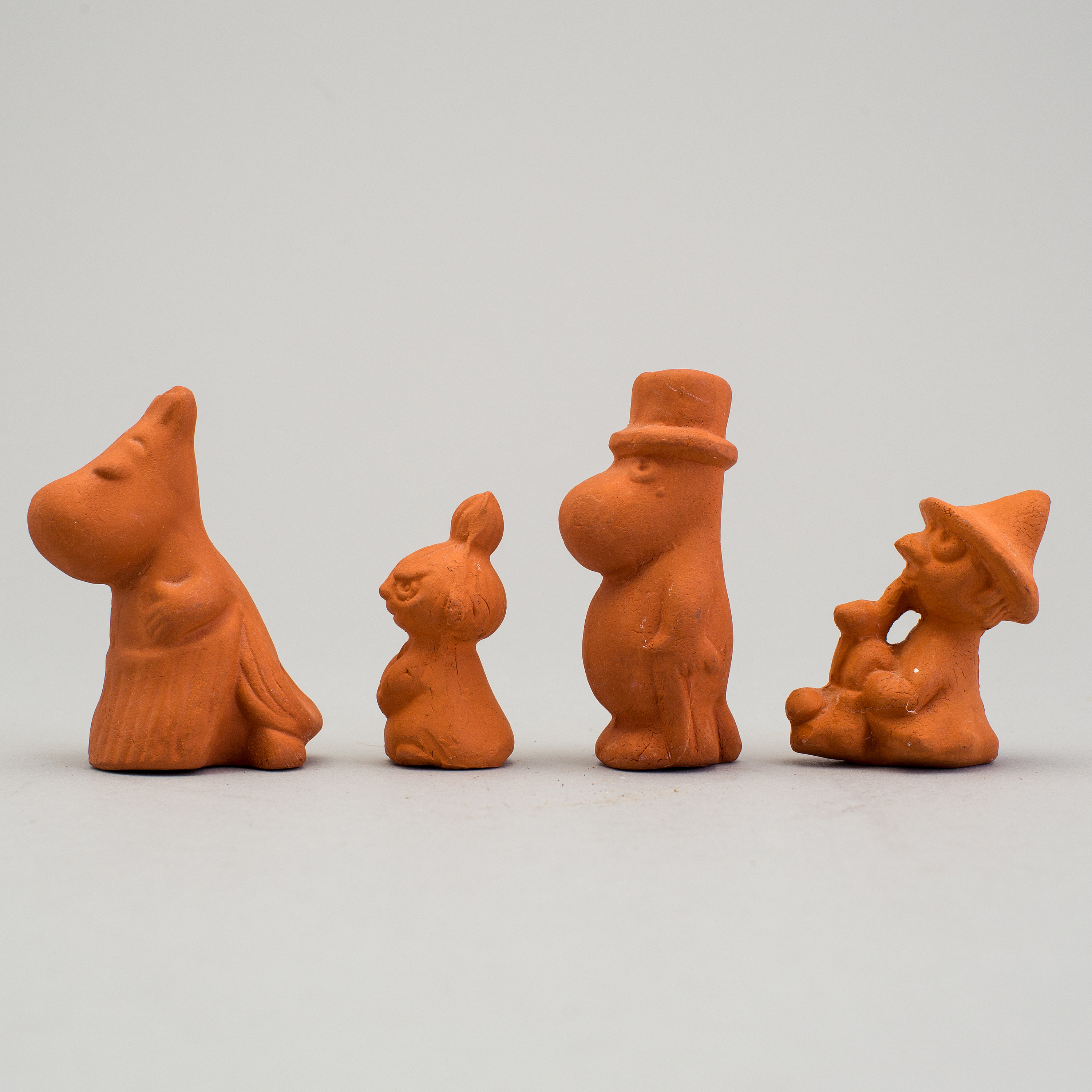 A set of four earthware 'Mumin' figures, probably Arabia late 20th ...