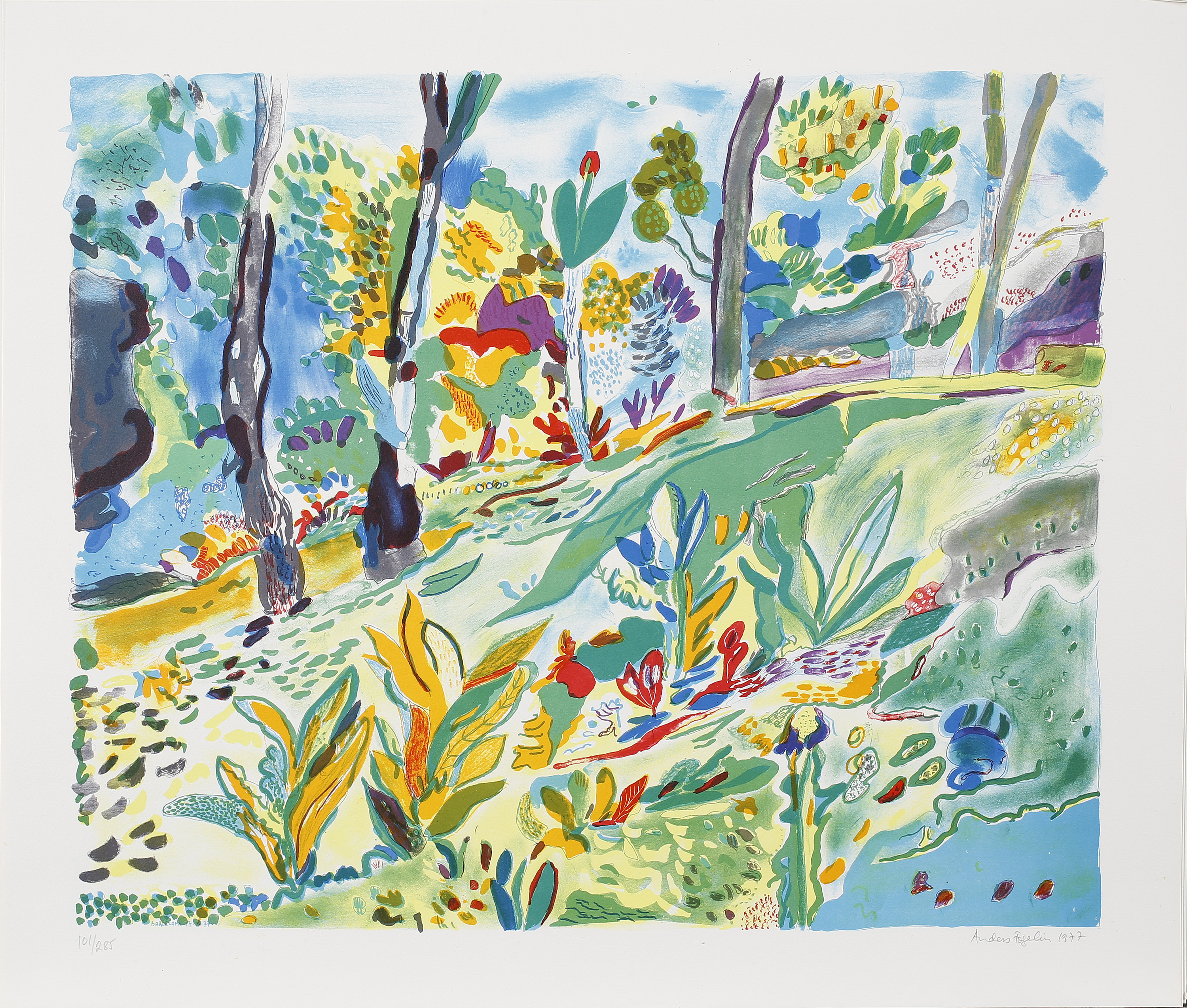 ANDERS FOGELIN, a folder with five litographs in color, signed ...