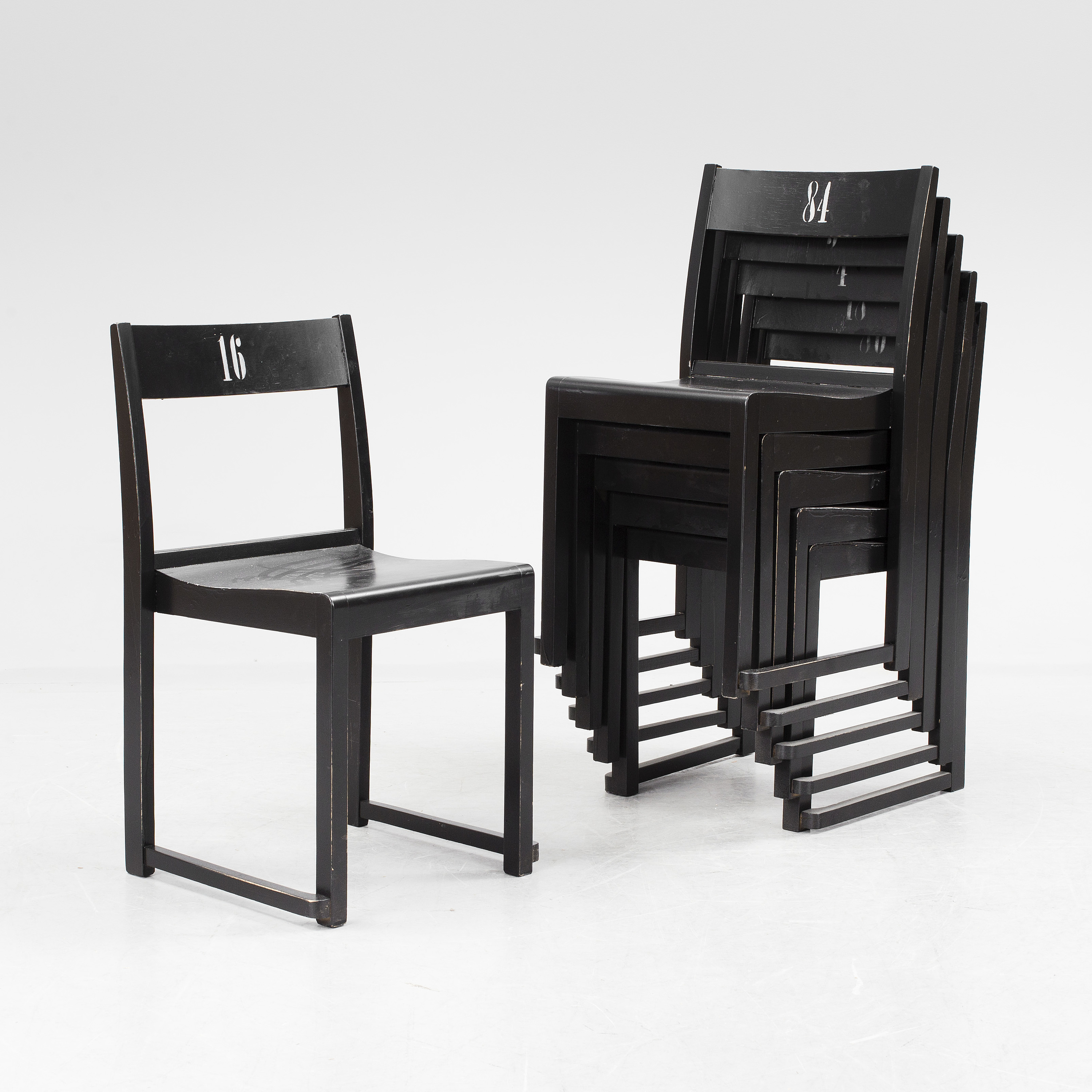 A set of six mid 1900s chairs by Sven Markelius. - Bukowskis