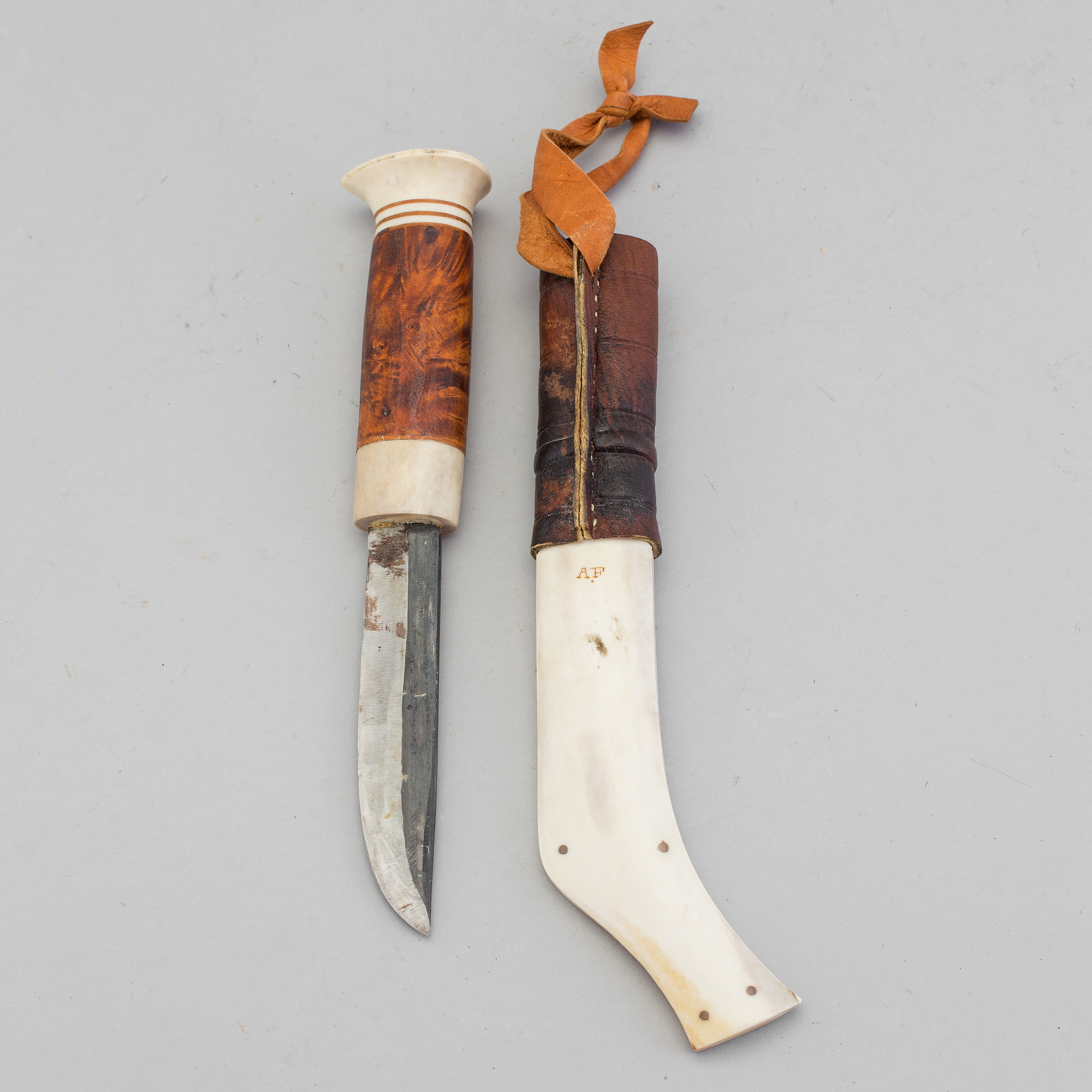 A traditional sami knife by Anders Fankki in Kaitum. Signed A.F ...