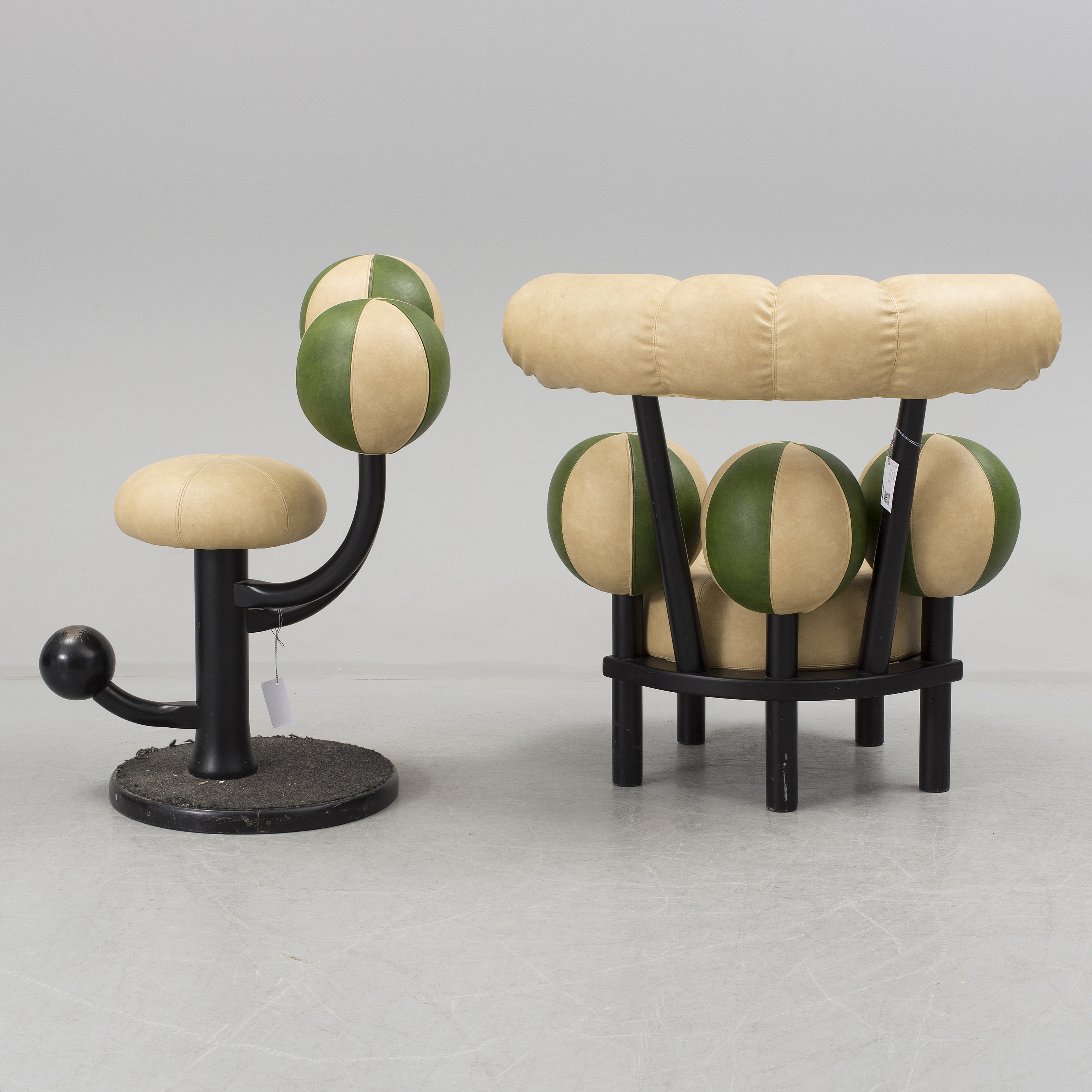 A late 20th century "Globe" easychair and stool by Peter Opsvik for ...