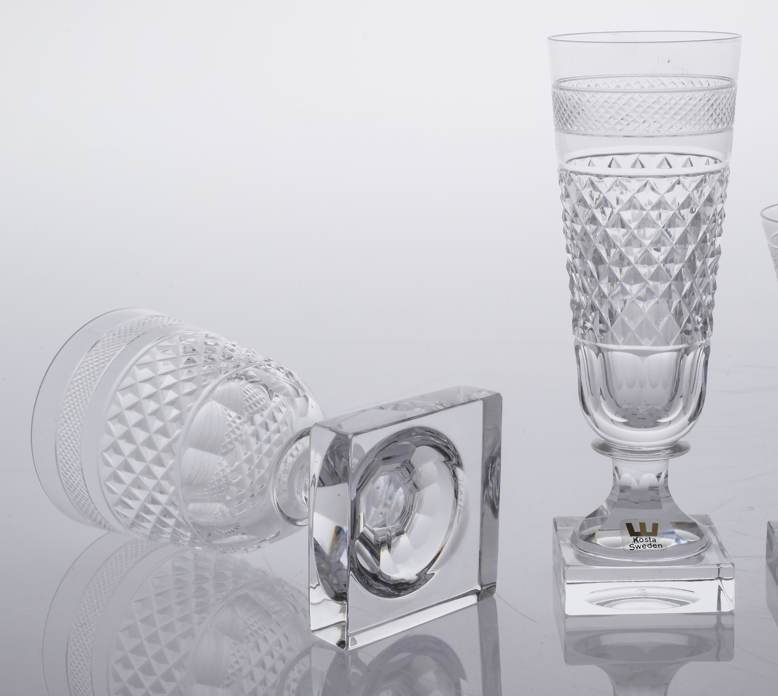 A 78 piece "Kent" glass service designed by Elis Bergh for Orrefors ...