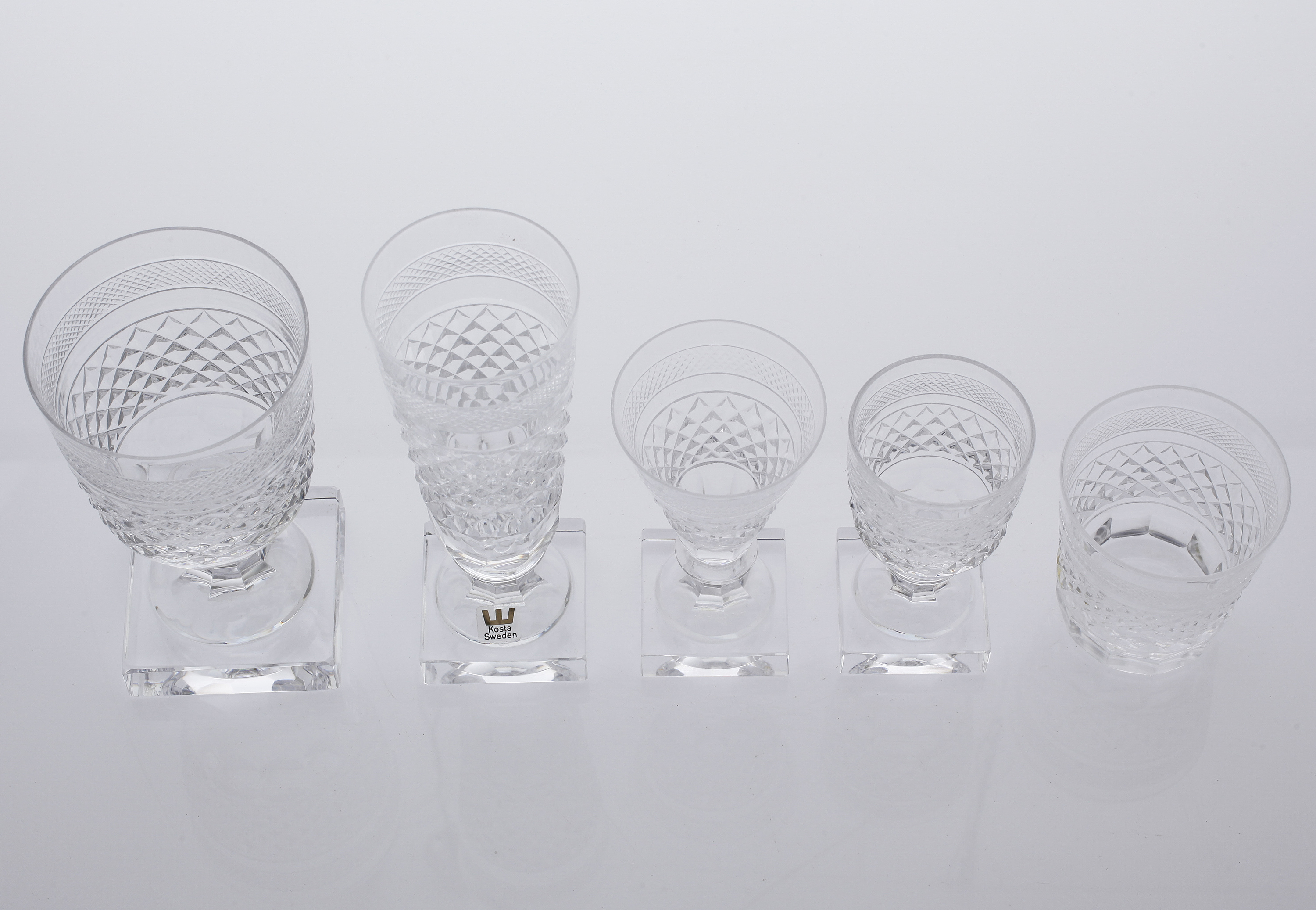 A 78 piece "Kent" glass service designed by Elis Bergh for Orrefors ...