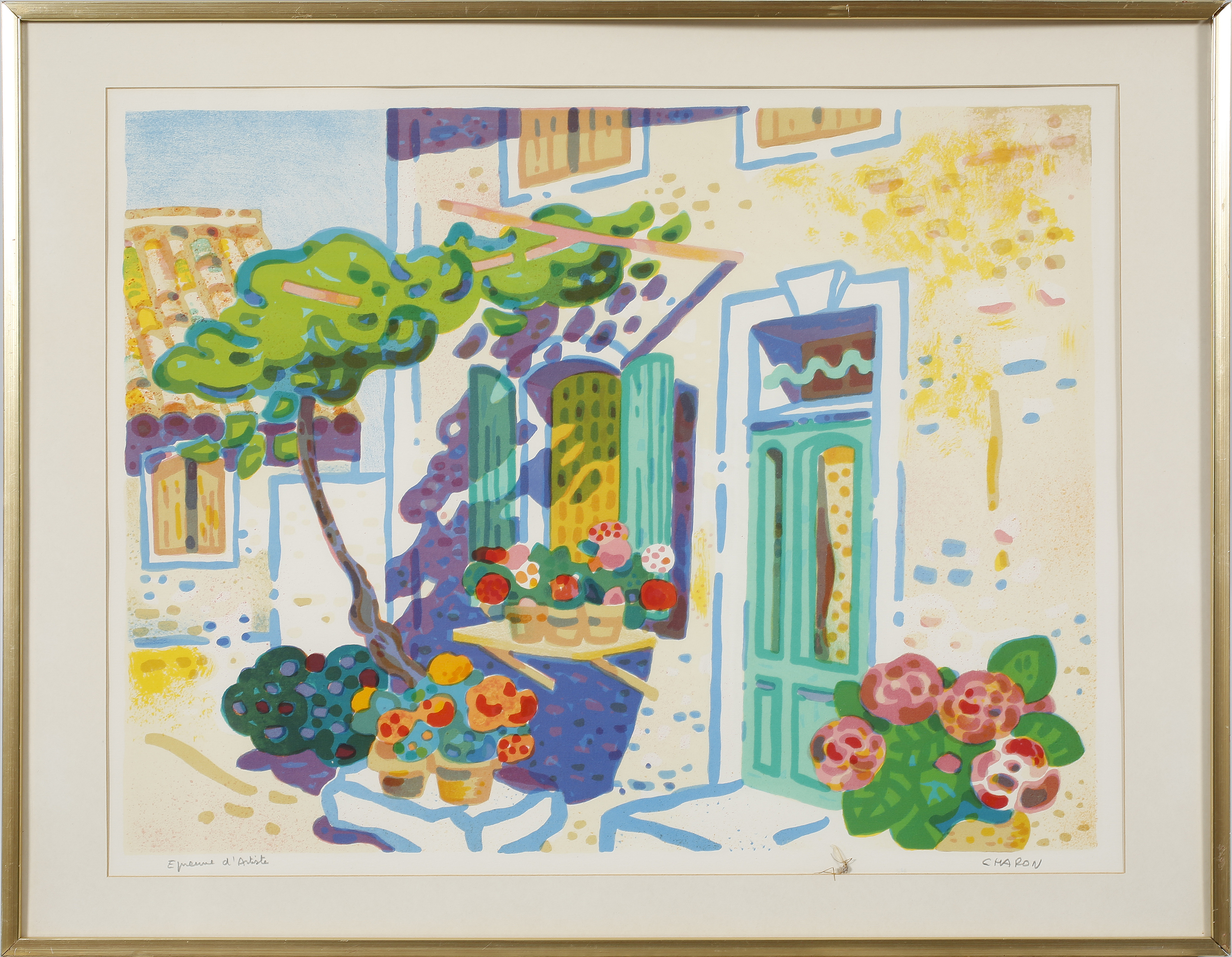 Color lithograph by GUY CHARON, signed, epreuve d'artiste. - Bukowskis