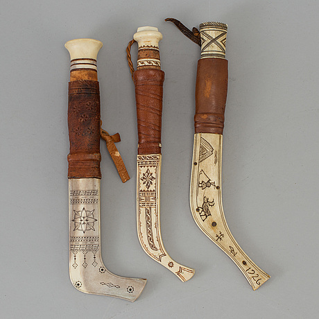 Three traditional sami knives 20th century. - Bukowskis