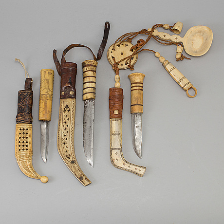 Three traditional sami knives first half of the 20th century. - Bukowskis