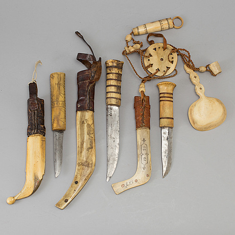 Three traditional sami knives first half of the 20th century. - Bukowskis