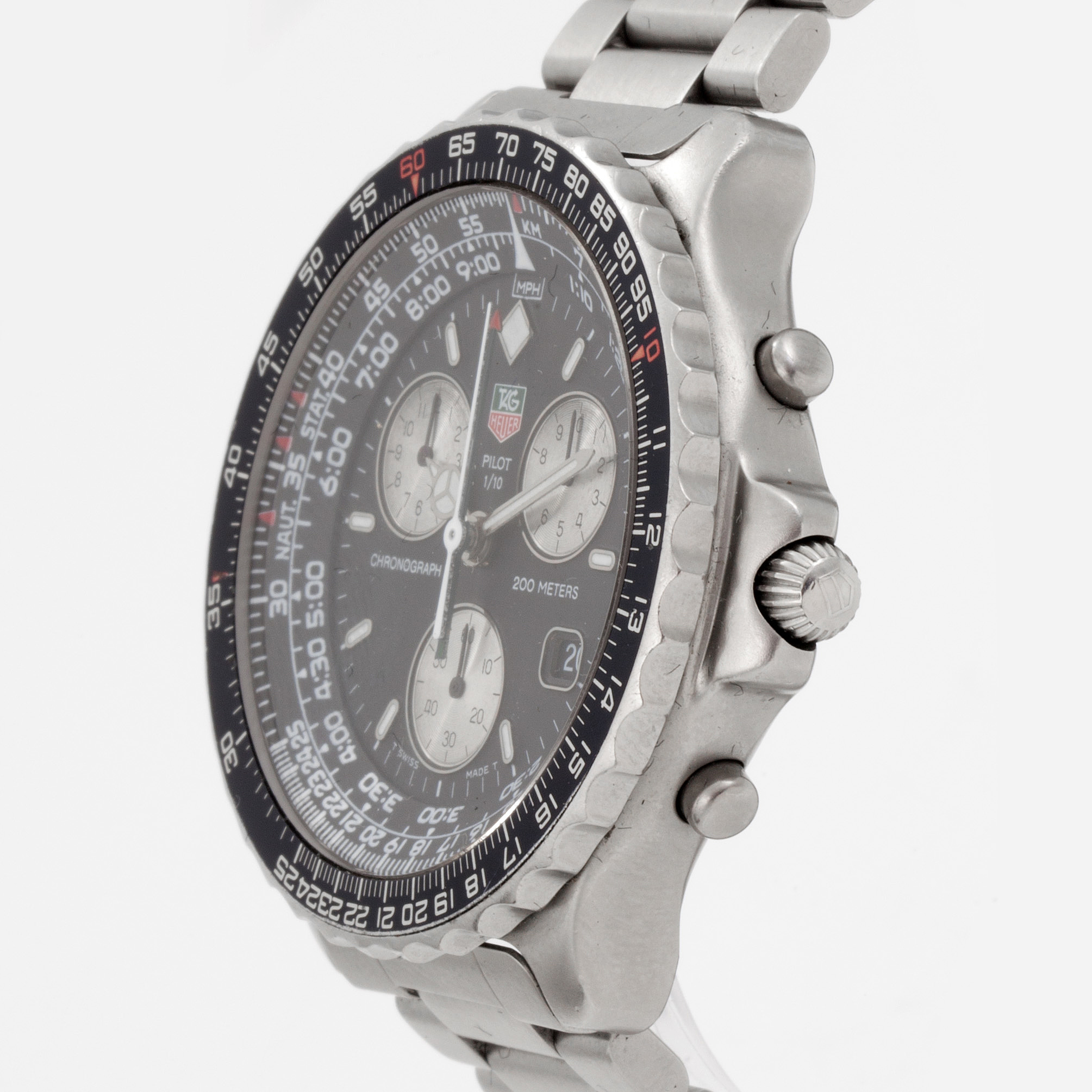 TAG HEUER, Pilot (200 Meters), chronograph, wristwatch, 42 mm, - Bukowskis