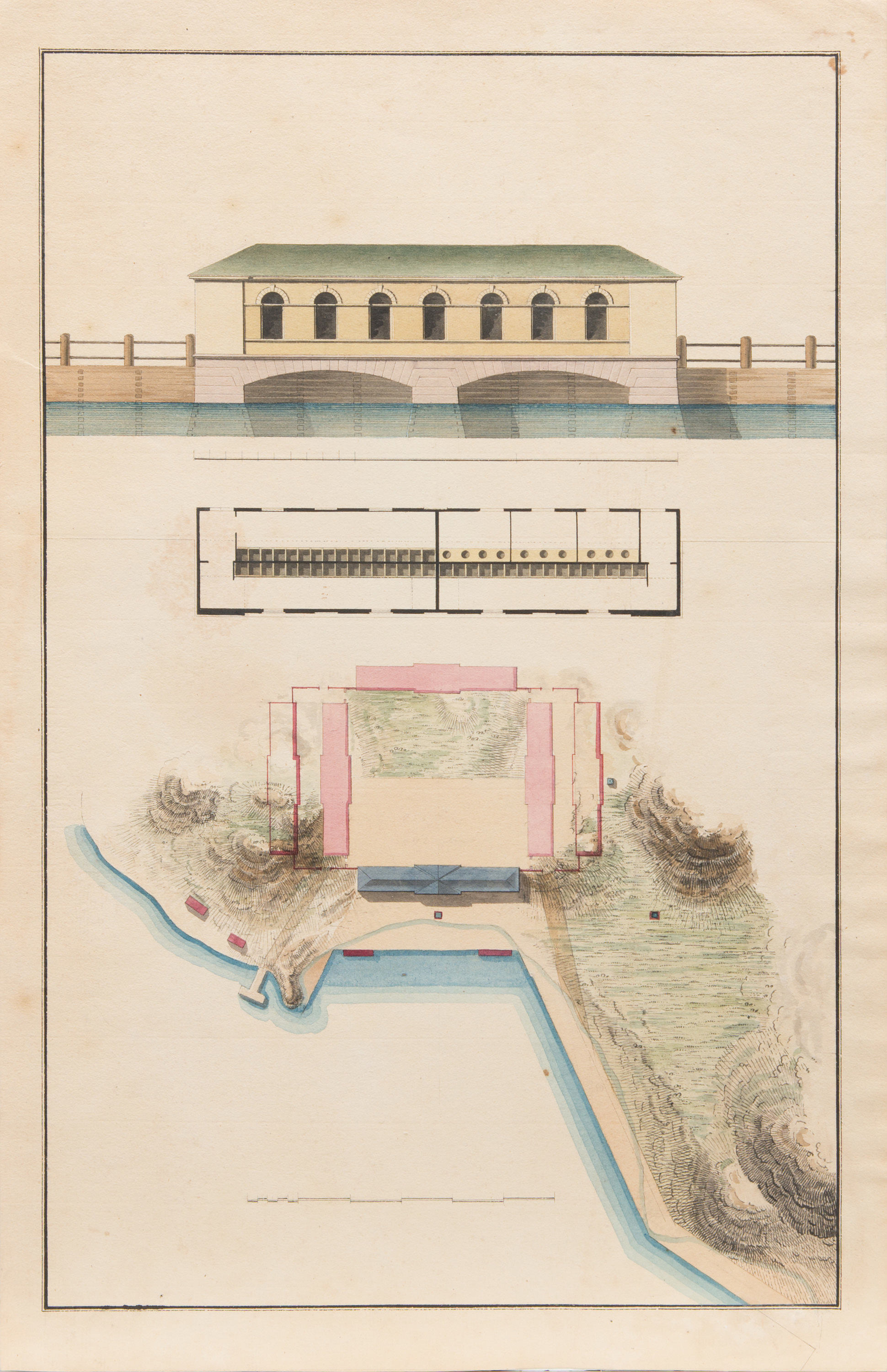 ARKKITEHTIPIIRROKSIA, 3 KPL, väitetty Carl Ludwig Engel (1778-1840), ei ...