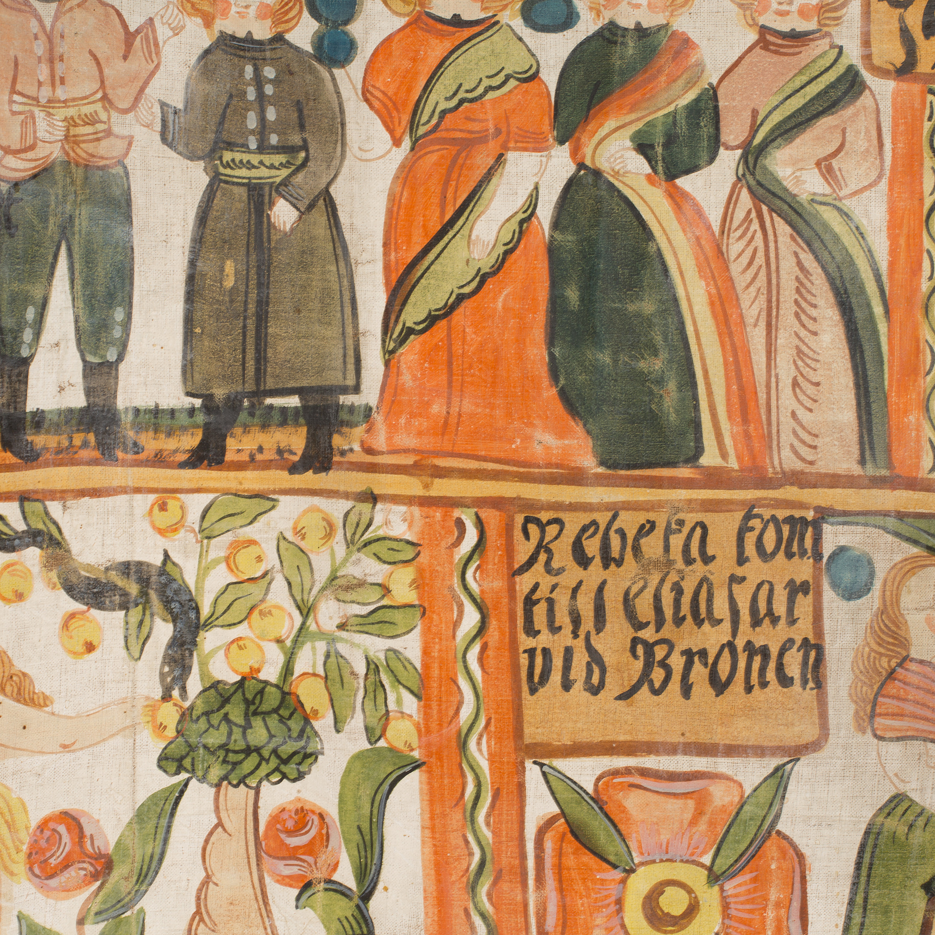 A traditional folk art painting attributed to Per Svensson in Duvhult ...