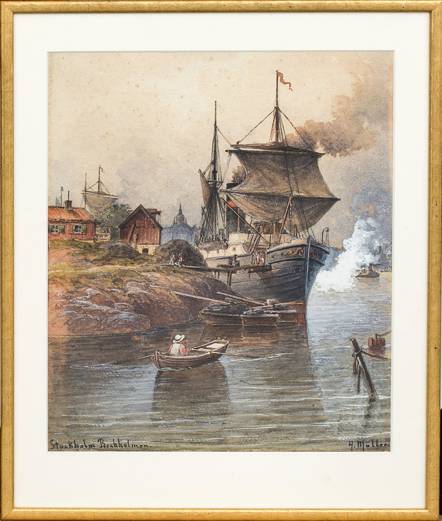 HERMAN MÜLLER, akvarell, signerad. - Bukowskis