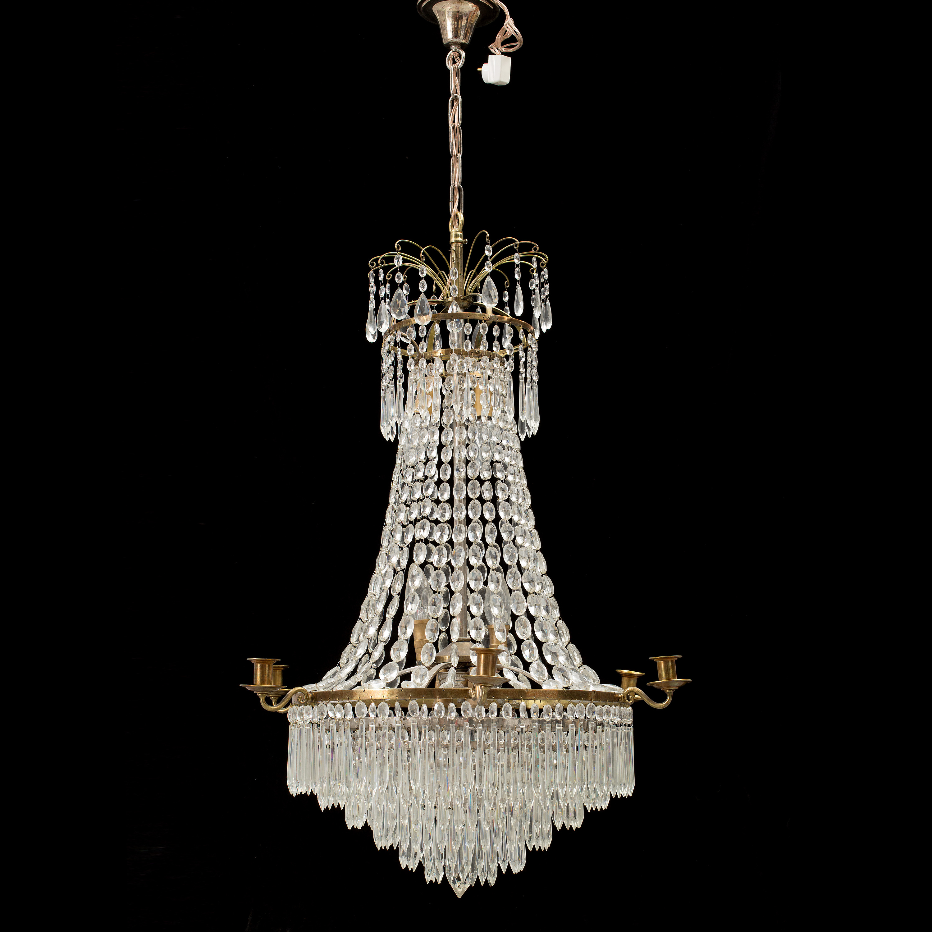 A empire style chandelier from the first half of the 20th century ...