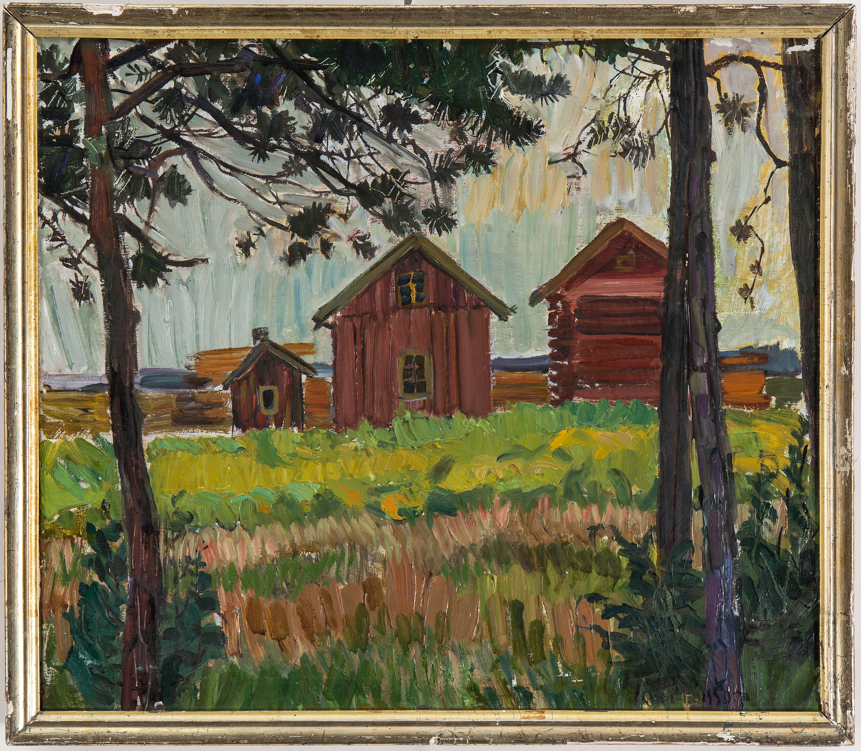 AXEL NILSSON, olja på duk. Signerad, a tergo gåvotext daterad 1913 ...