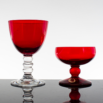 20 pieces of glass tableware, Reijmyre glassworks, 1950´/60´s. - Bukowskis