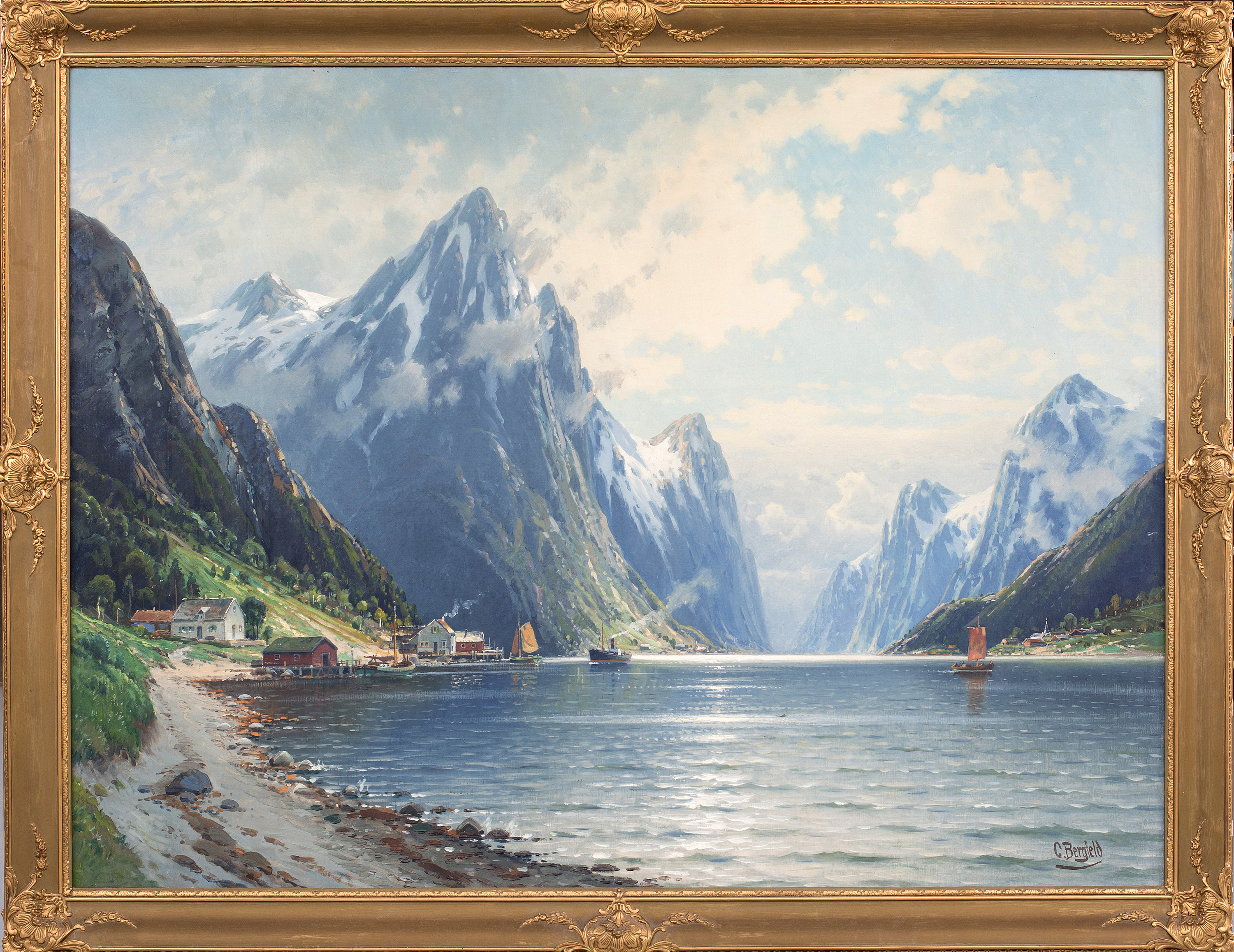 CARL BERGFELD, oil on canvas, signed. - Bukowskis