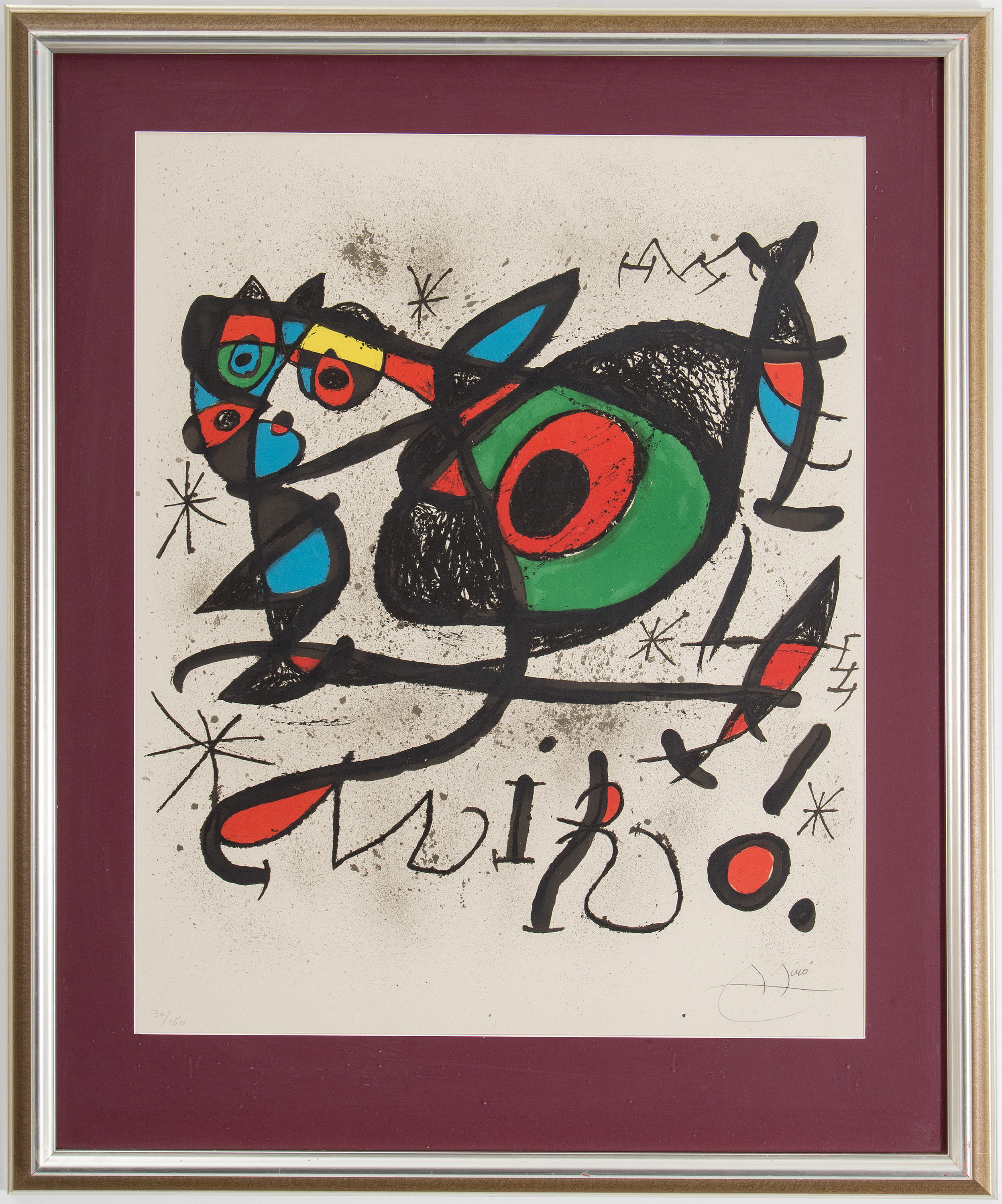 JOAN MIRÓ, lithograph in colours, 1972, signed and numbered 30/150 ...