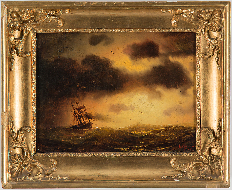 MARCUS LARSON, oil on canvas, signed Larson, dated 1859. - Bukowskis