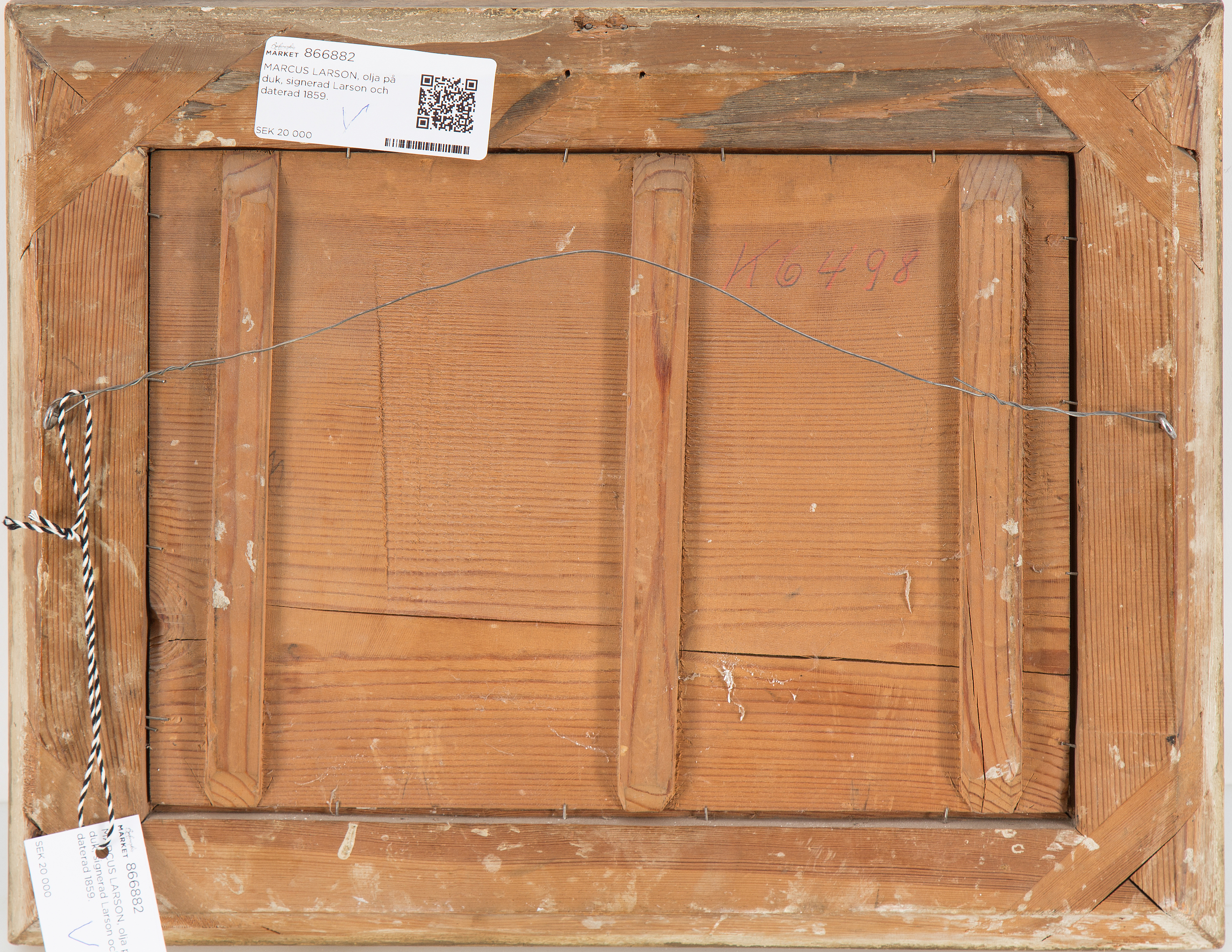 MARCUS LARSON, oil on canvas, signed Larson, dated 1859. - Bukowskis