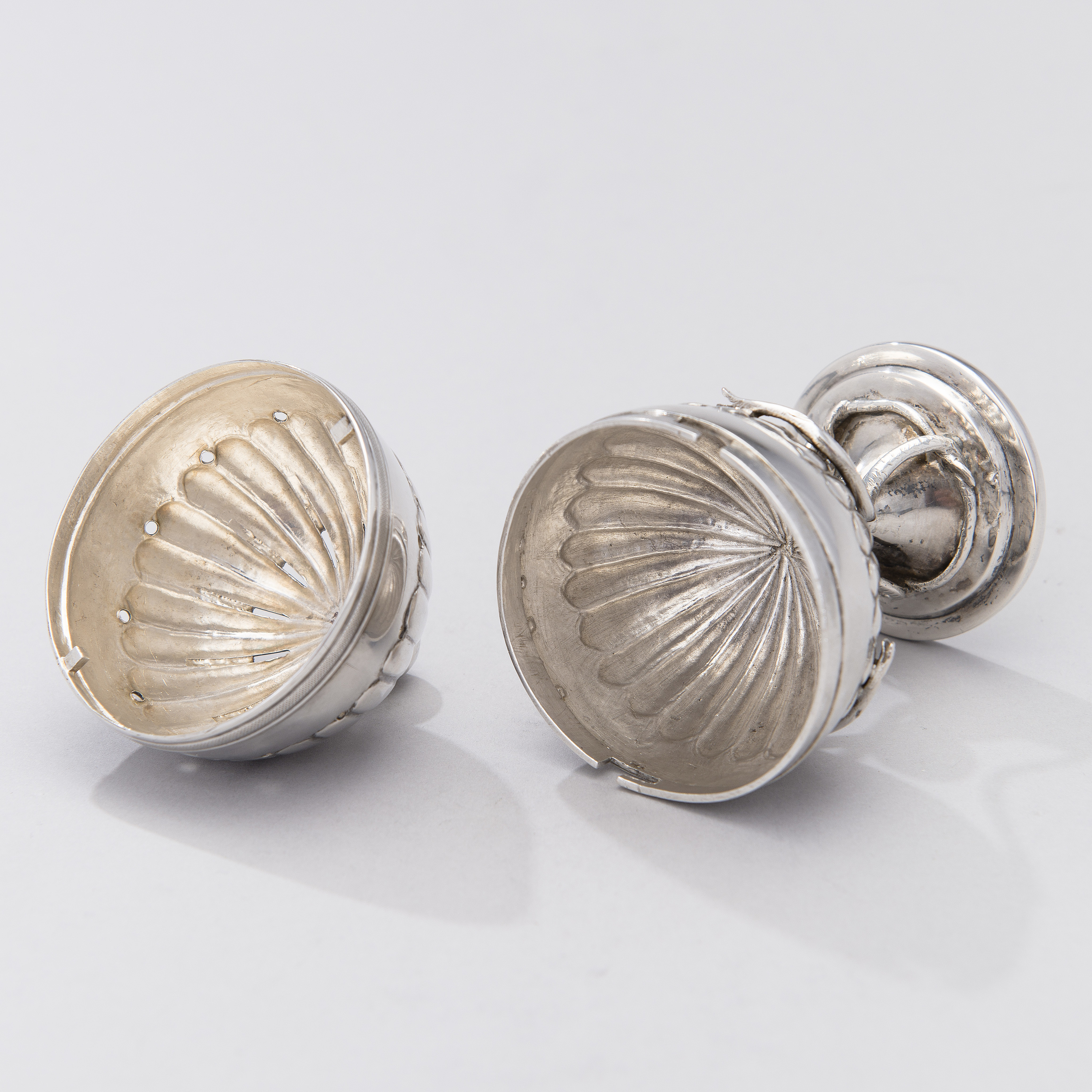 A 19th century silver salt caster, presumably from Bamberg, Germany ...