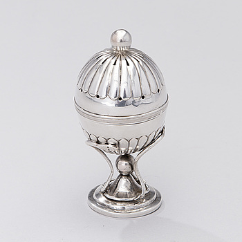 A 19th century silver salt caster, presumably from Bamberg, Germany ...