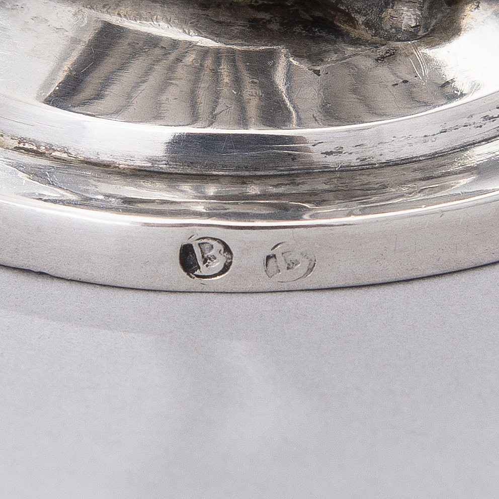 A 19th century silver salt caster, presumably from Bamberg, Germany ...