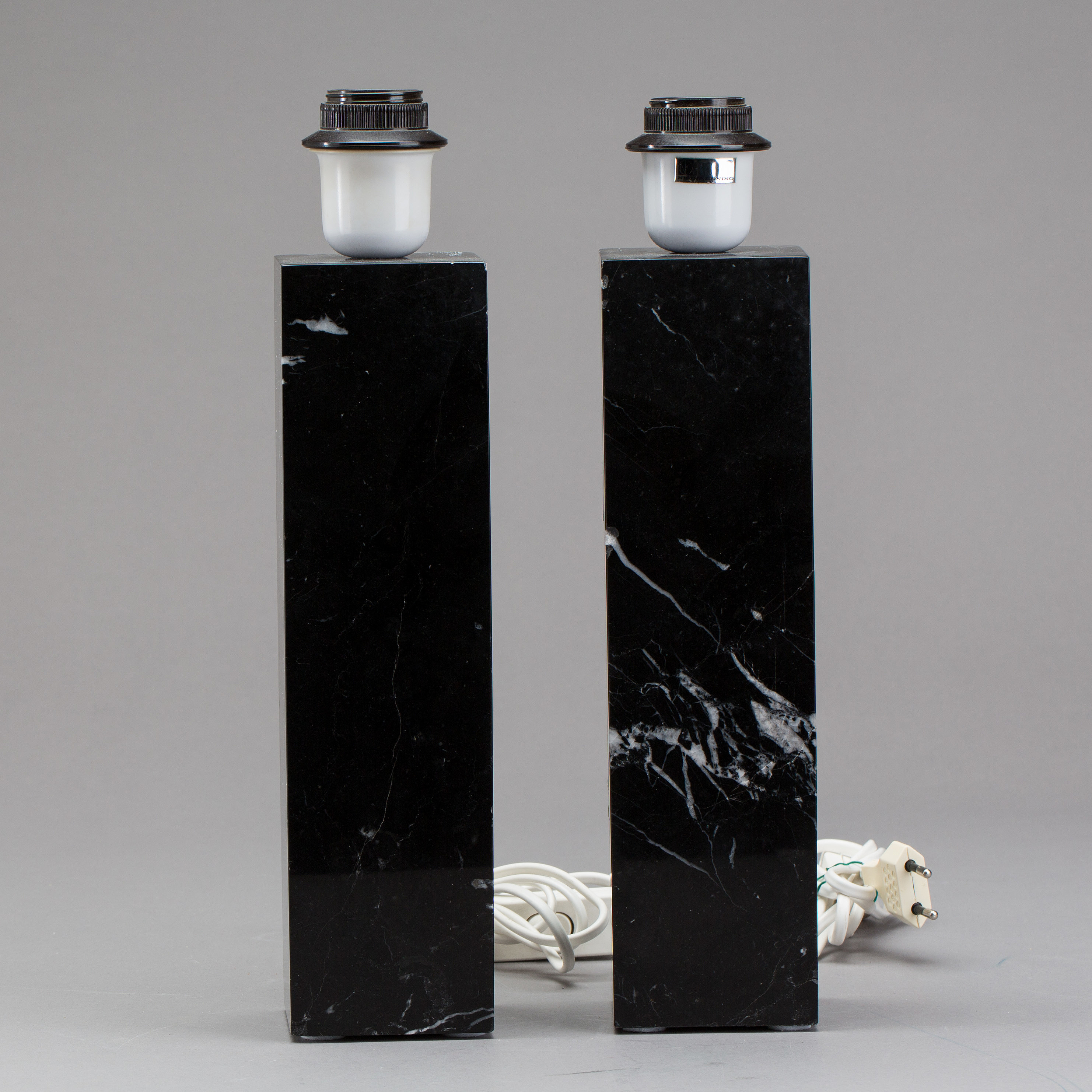A pair of 1980s square granite table lamps by NK-inredning. - Bukowskis