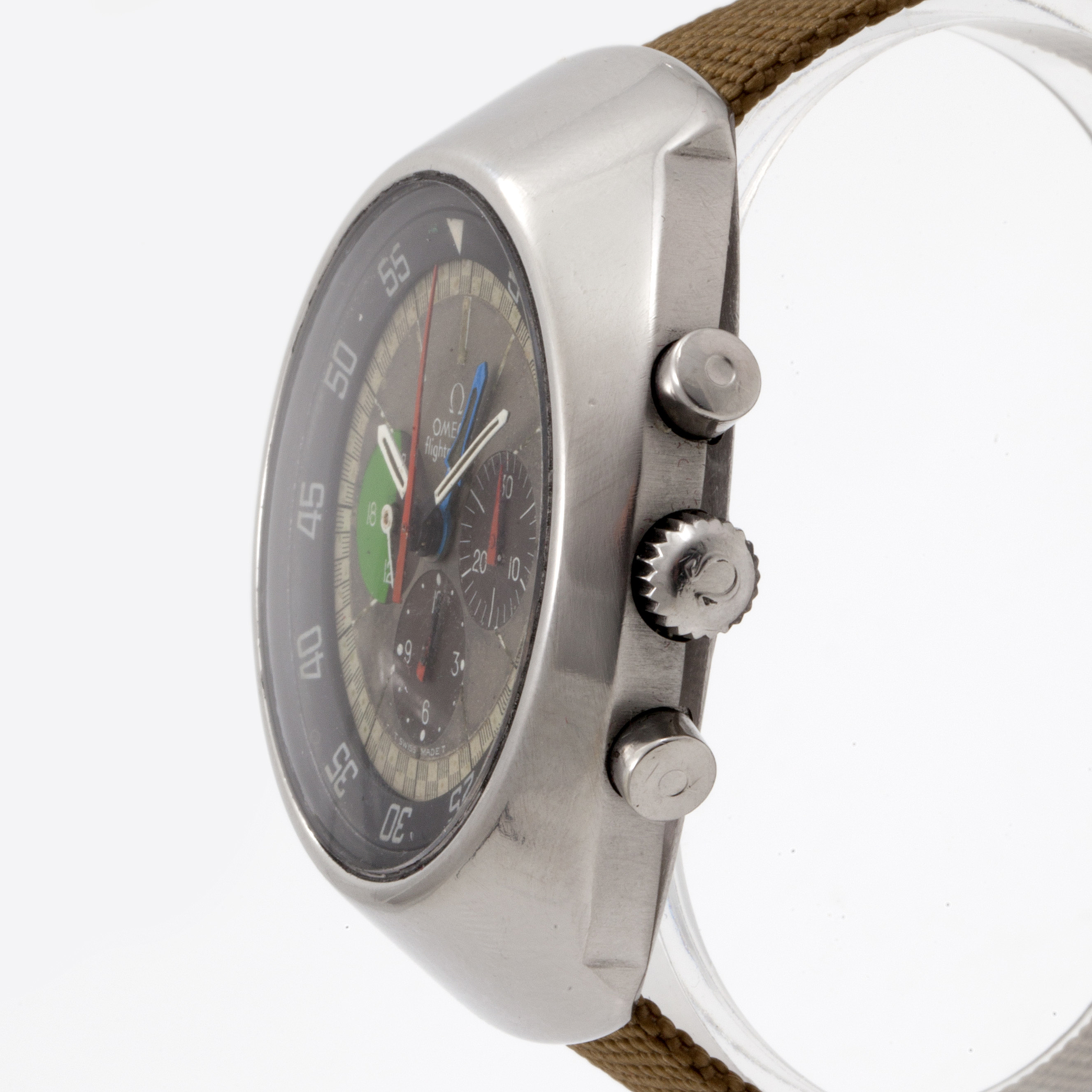 OMEGA, Flightmaster, chronograph, wristwatch, 43 x 52 mm, - Bukowskis