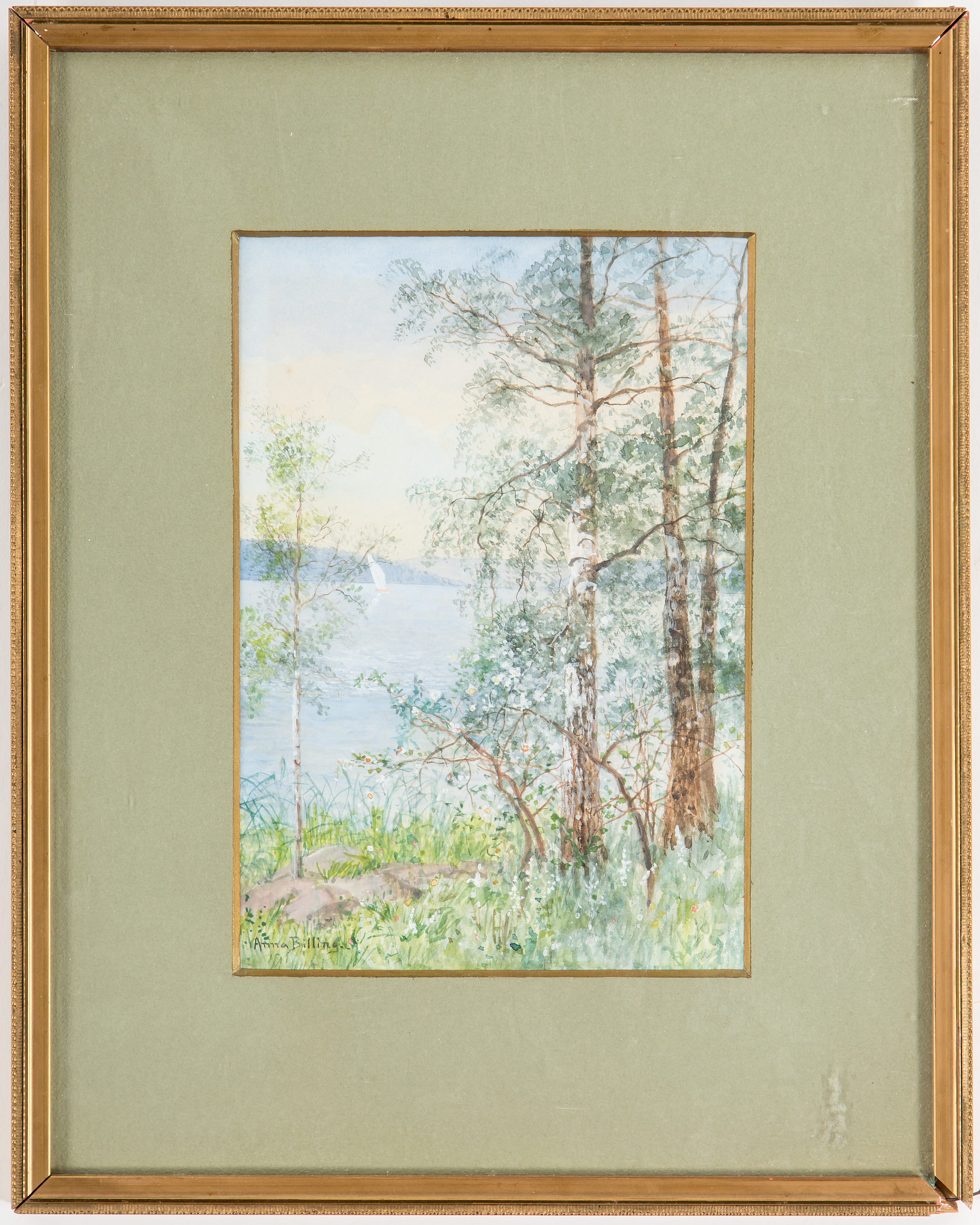 ANNA BILLING, akvarell, signerad. - Bukowskis