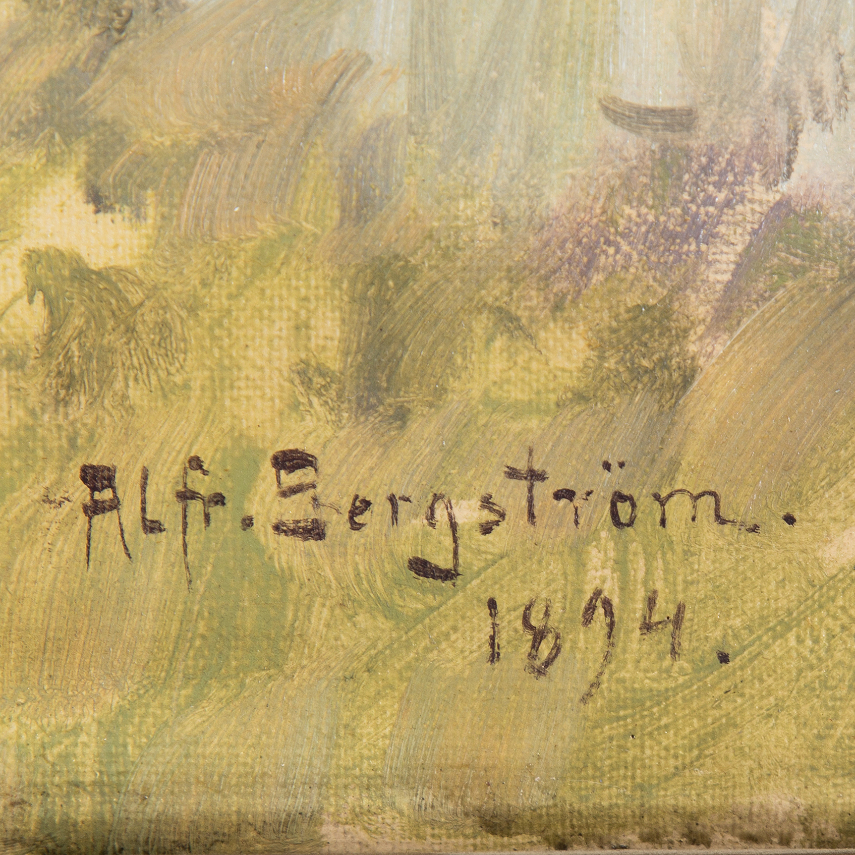 ALFRED BERGSTRÖM, oil on canvas, signed and dated 1894. - Bukowskis