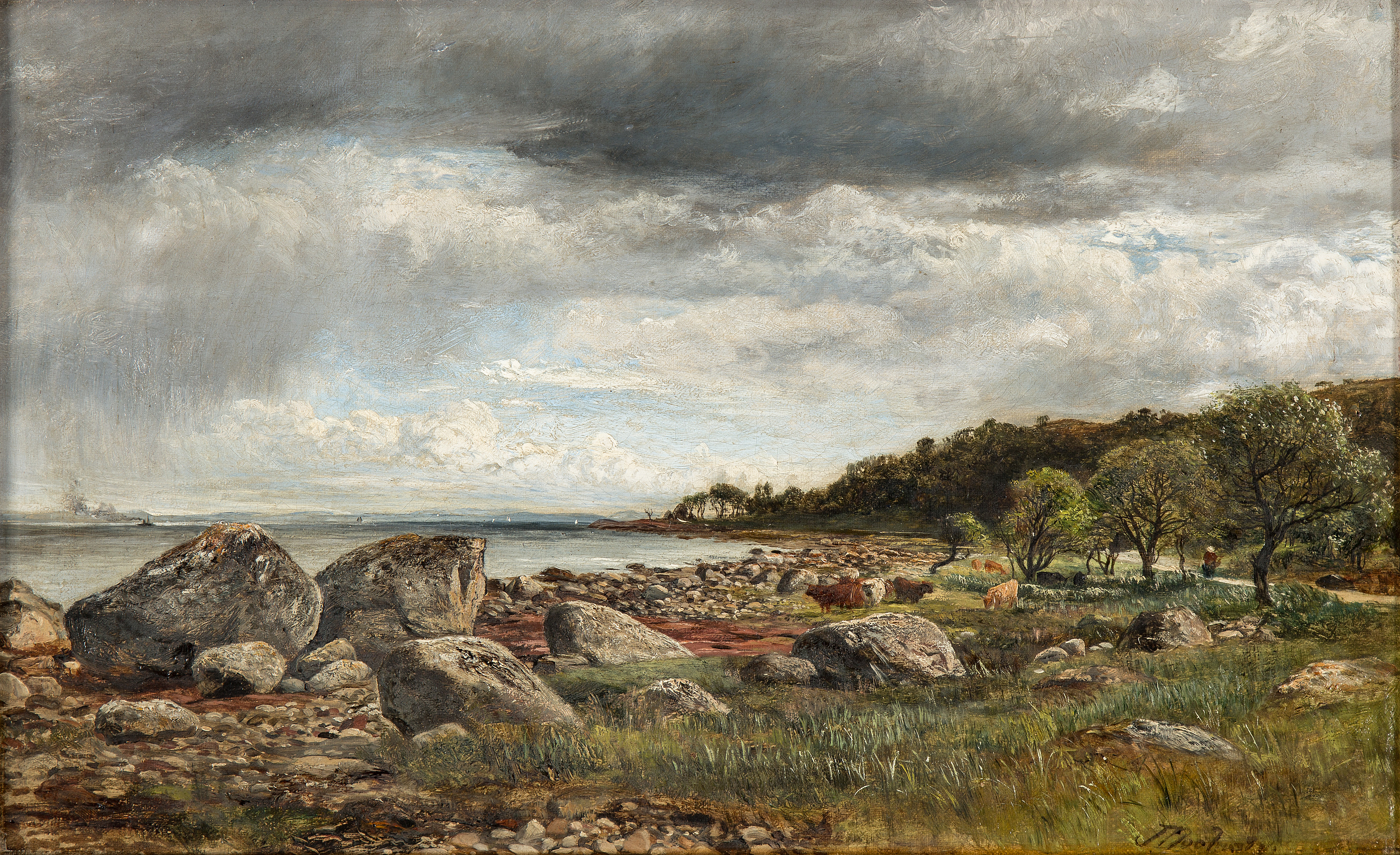 Unknown artist, oil on canvas, England, 19th century. Signed Morland ...