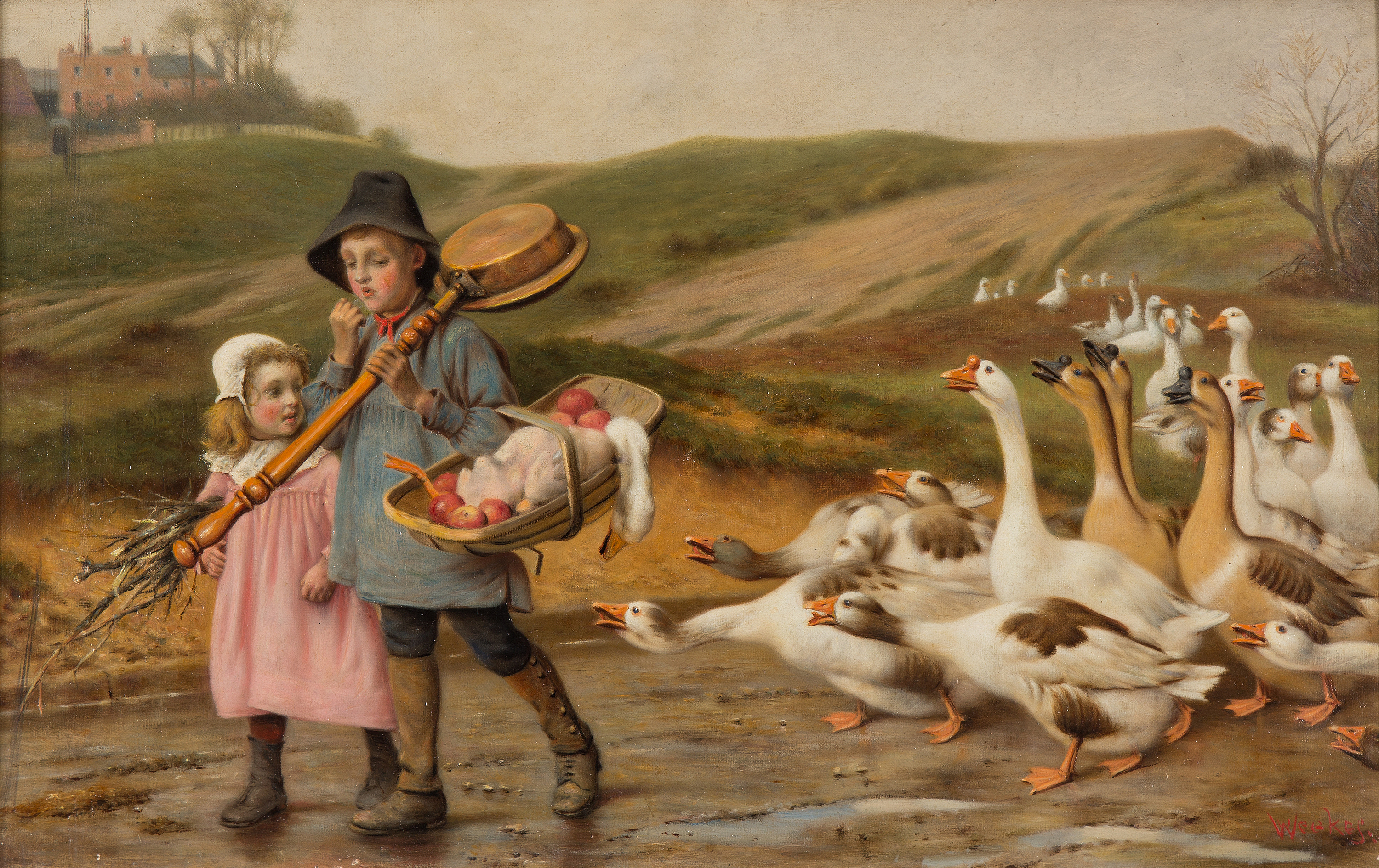 HERBERT WILLIAM WEEKES, oil on canvas, signed. - Bukowskis