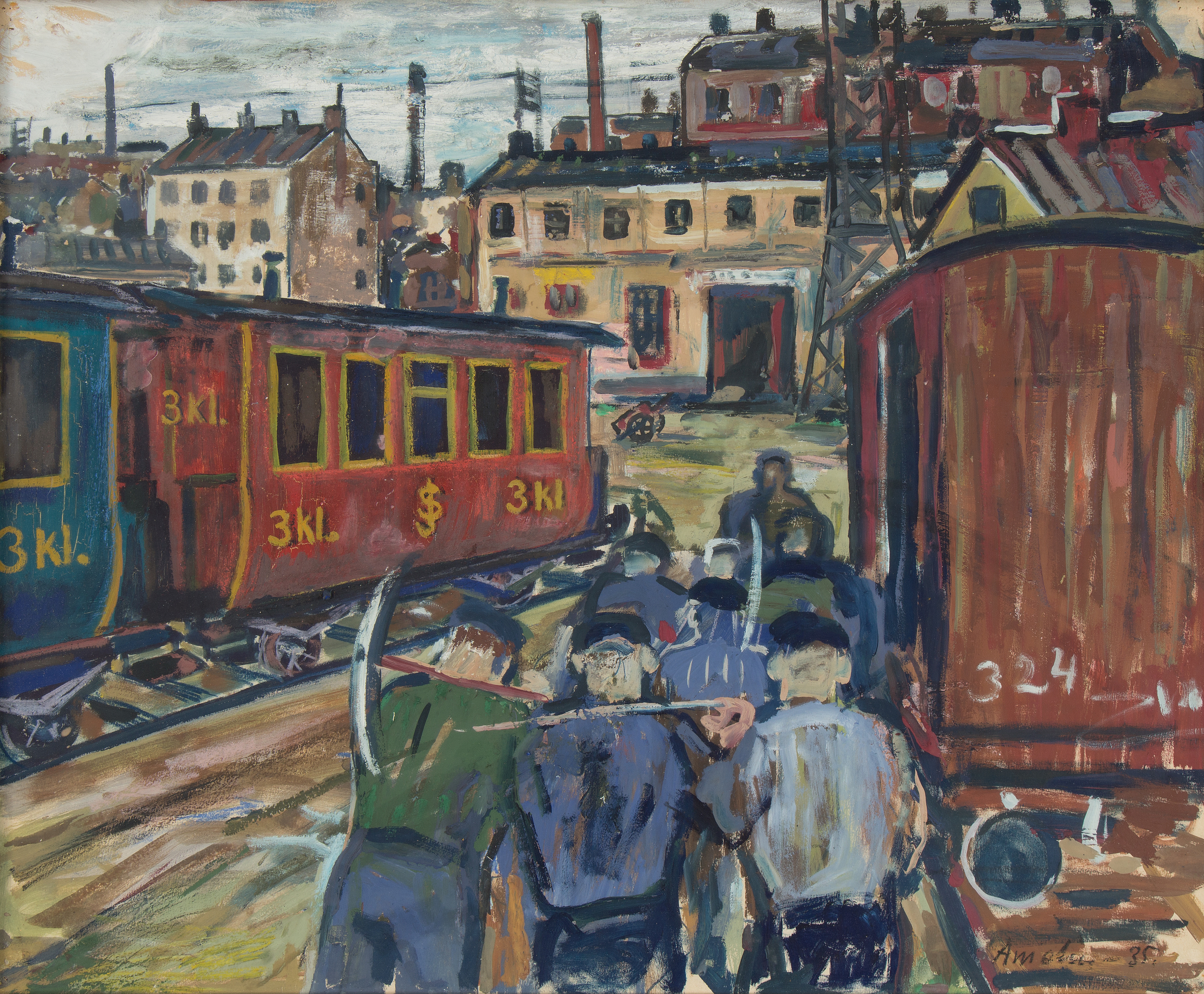 ALBIN AMELIN, signerad Amelin och daterad -35, blandteknik. - Bukowskis