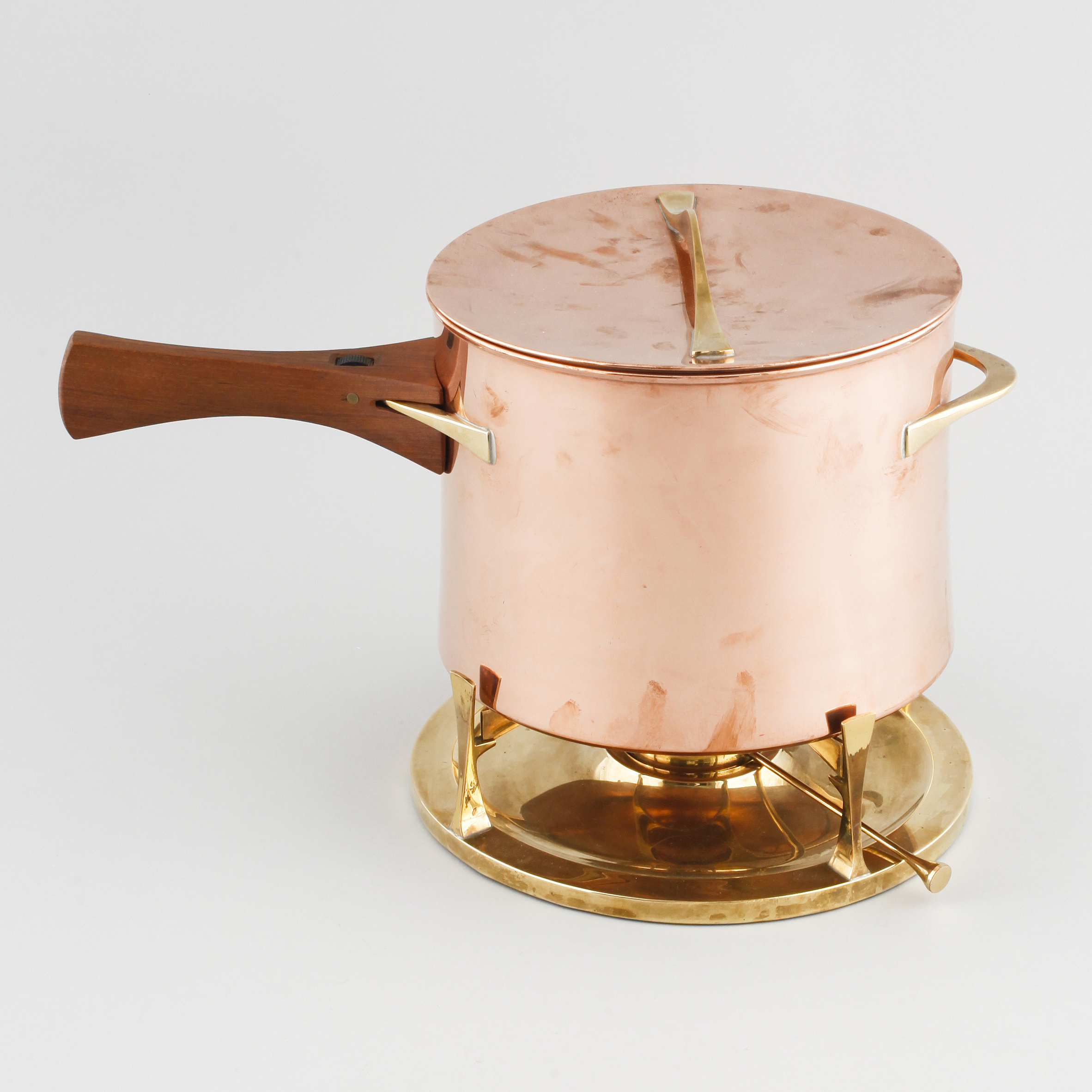 A copper pot with rechaud by Jens Quistgaard, third quarter of the 20th ...