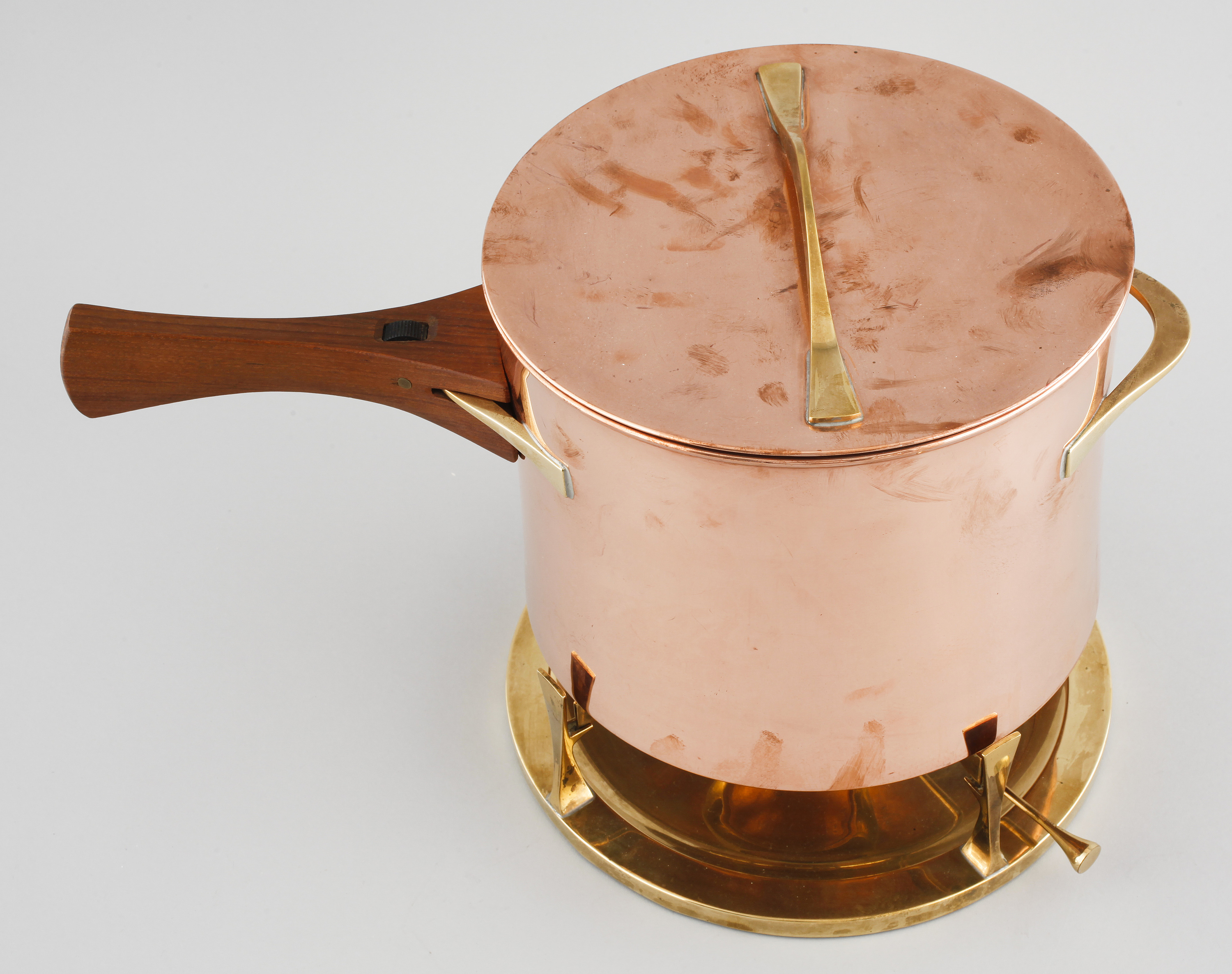 A copper pot with rechaud by Jens Quistgaard, third quarter of the 20th ...